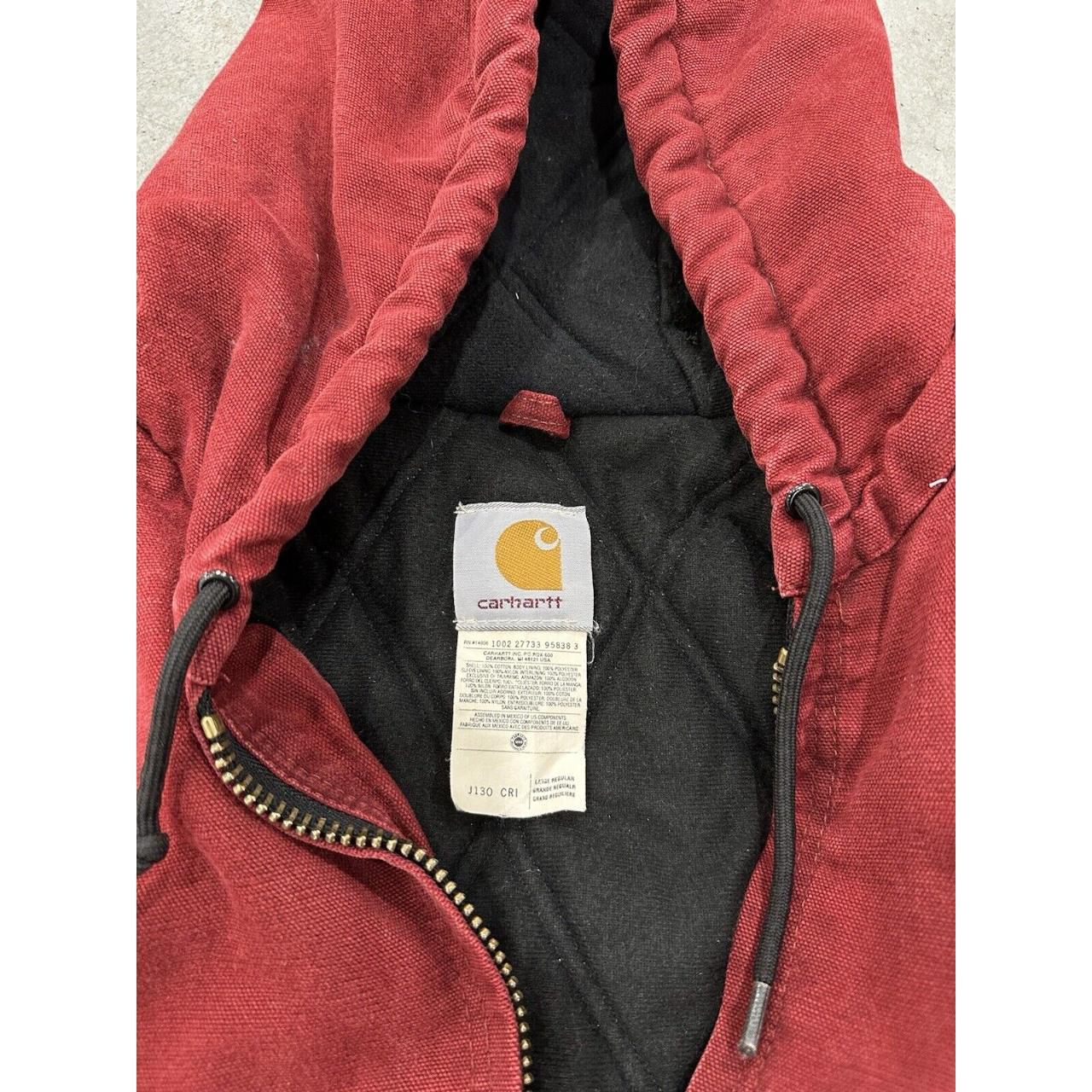 Vintage Carhartt Active Jacket J130 CRIMSON/CRI Size... - Depop