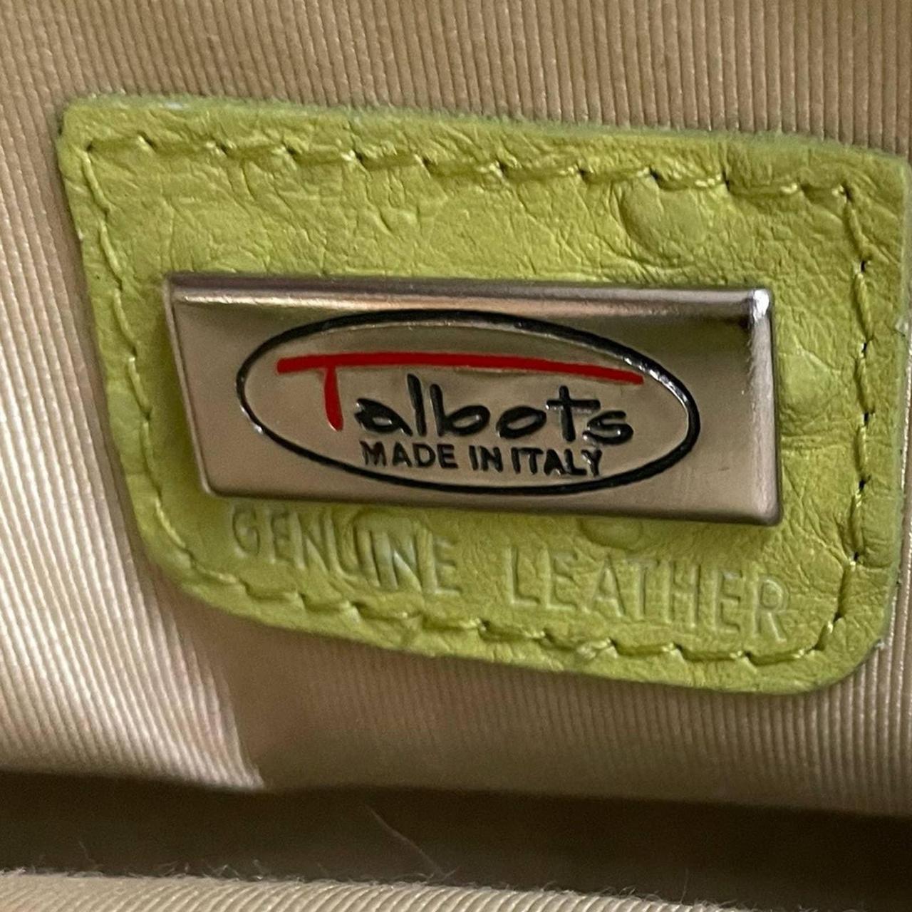 Vintage Talbots Lime Leather Ostrich Handbag Made In... - Depop