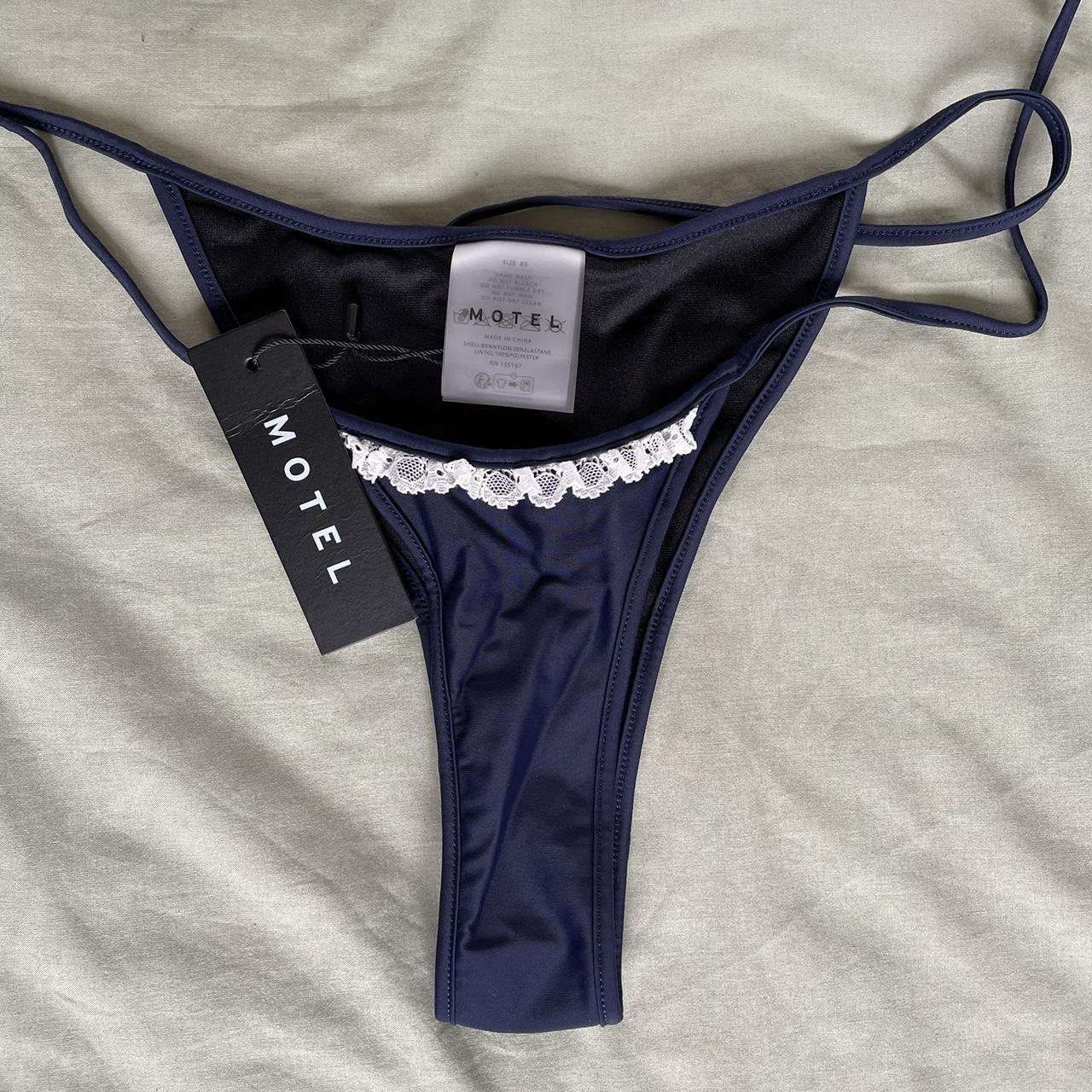 Motel Rocks Lentra Broderie Trim Bikini Bottom in... - Depop