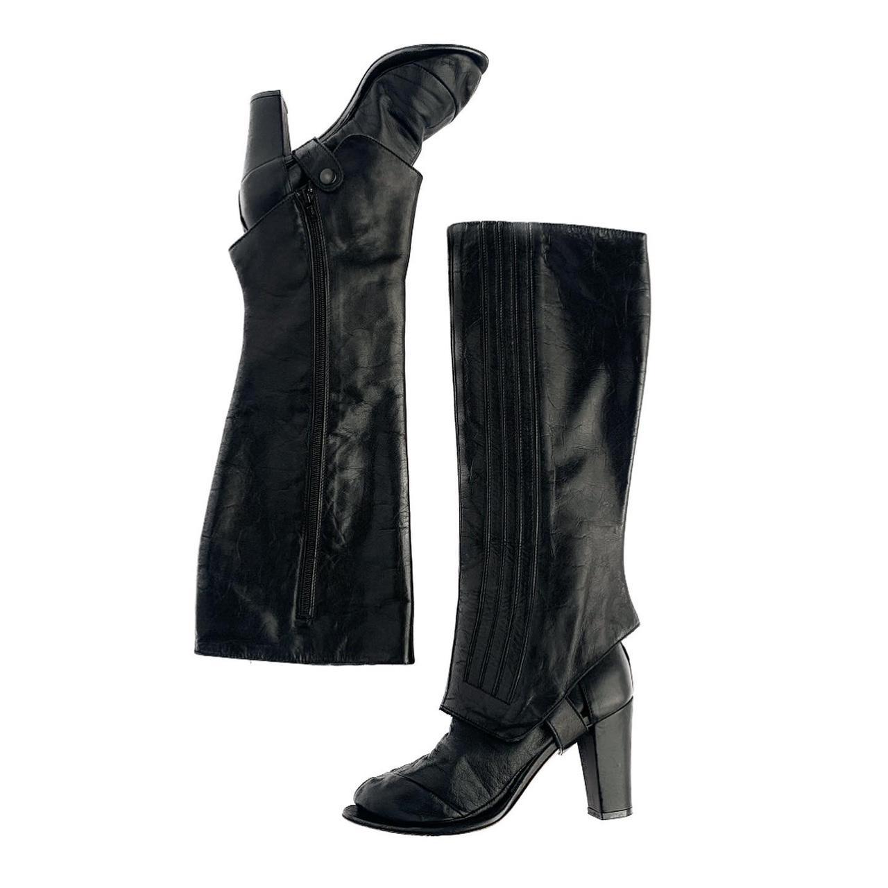BIOGRAPHY Black Leather 2-Part Boots. Soft leather... - Depop