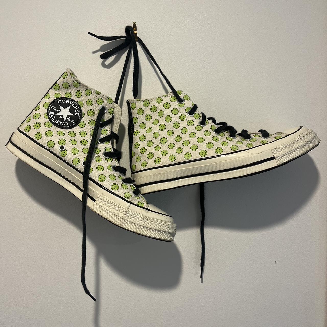 70s HIGH TOP SMILEY FACE CONVERSE Men’s U.S.... - Depop