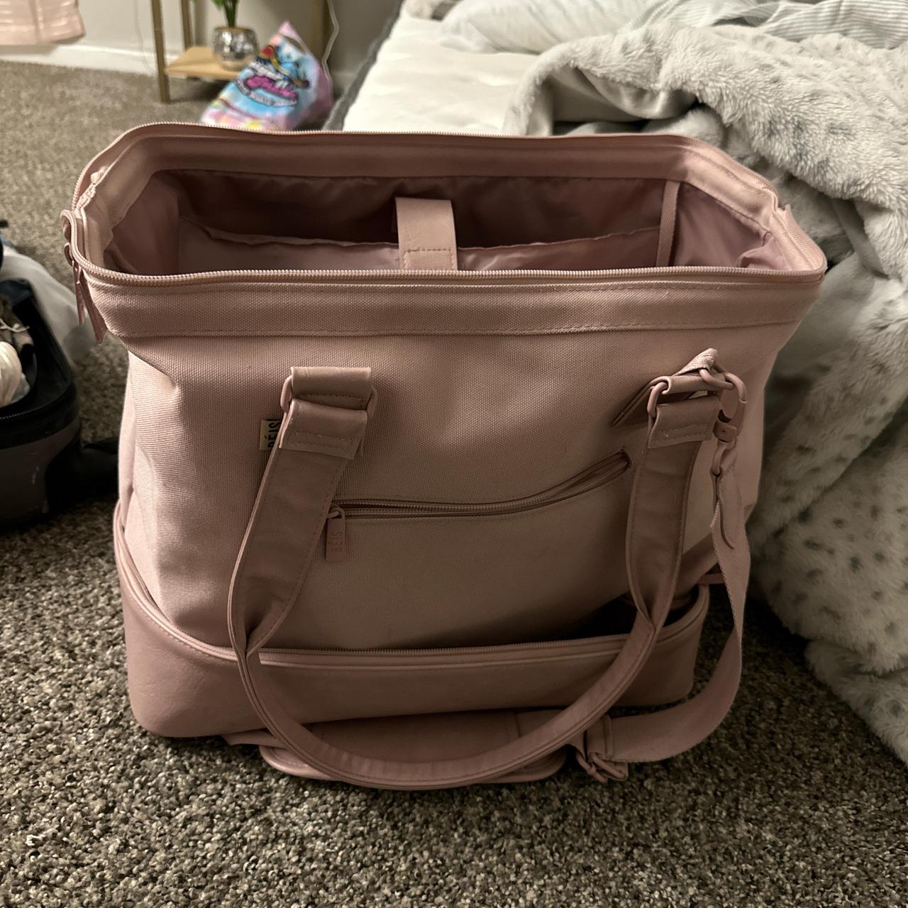 BEIS mini weekender bag in atlas pink, used but... - Depop