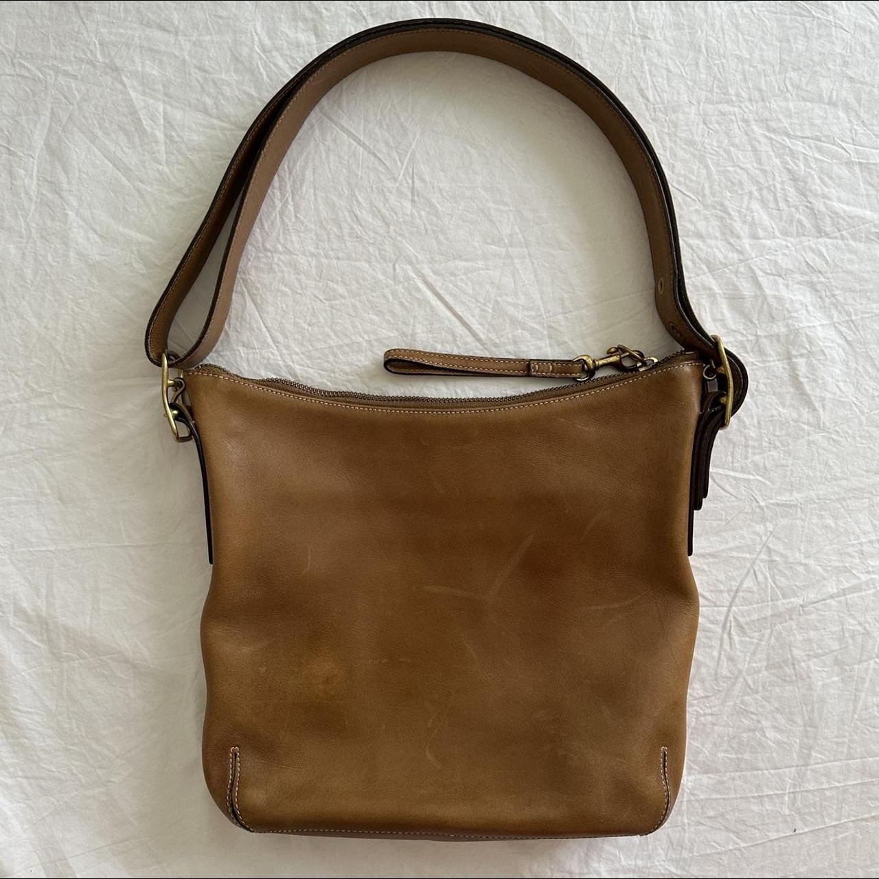 Leather Coach tan shoulder bag. Fully lined with... - Depop