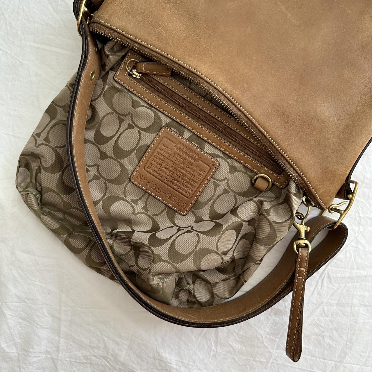 Leather Coach tan shoulder bag. Fully lined with... - Depop