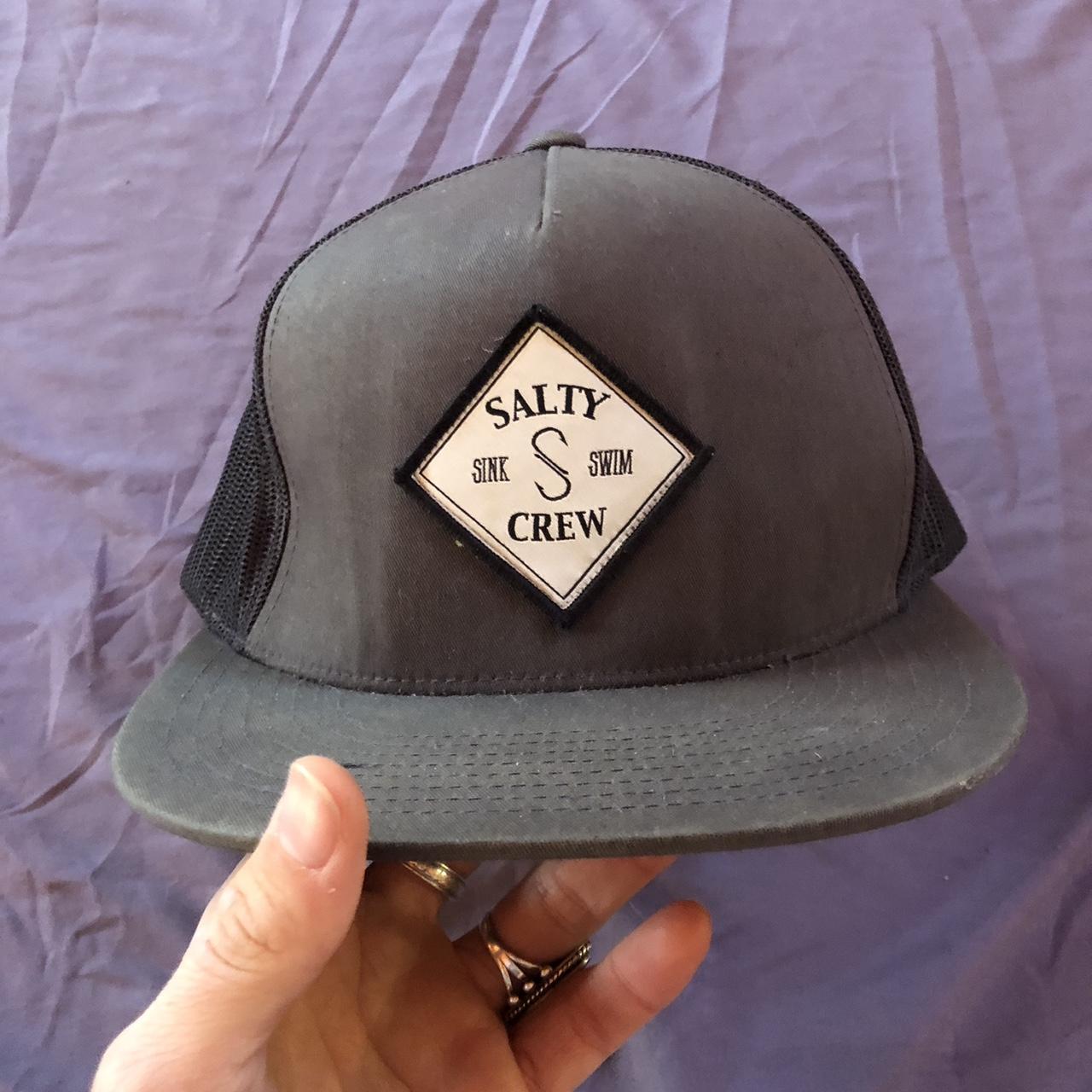 Salty crew baseball cap. Color grey and mesh back - Depop