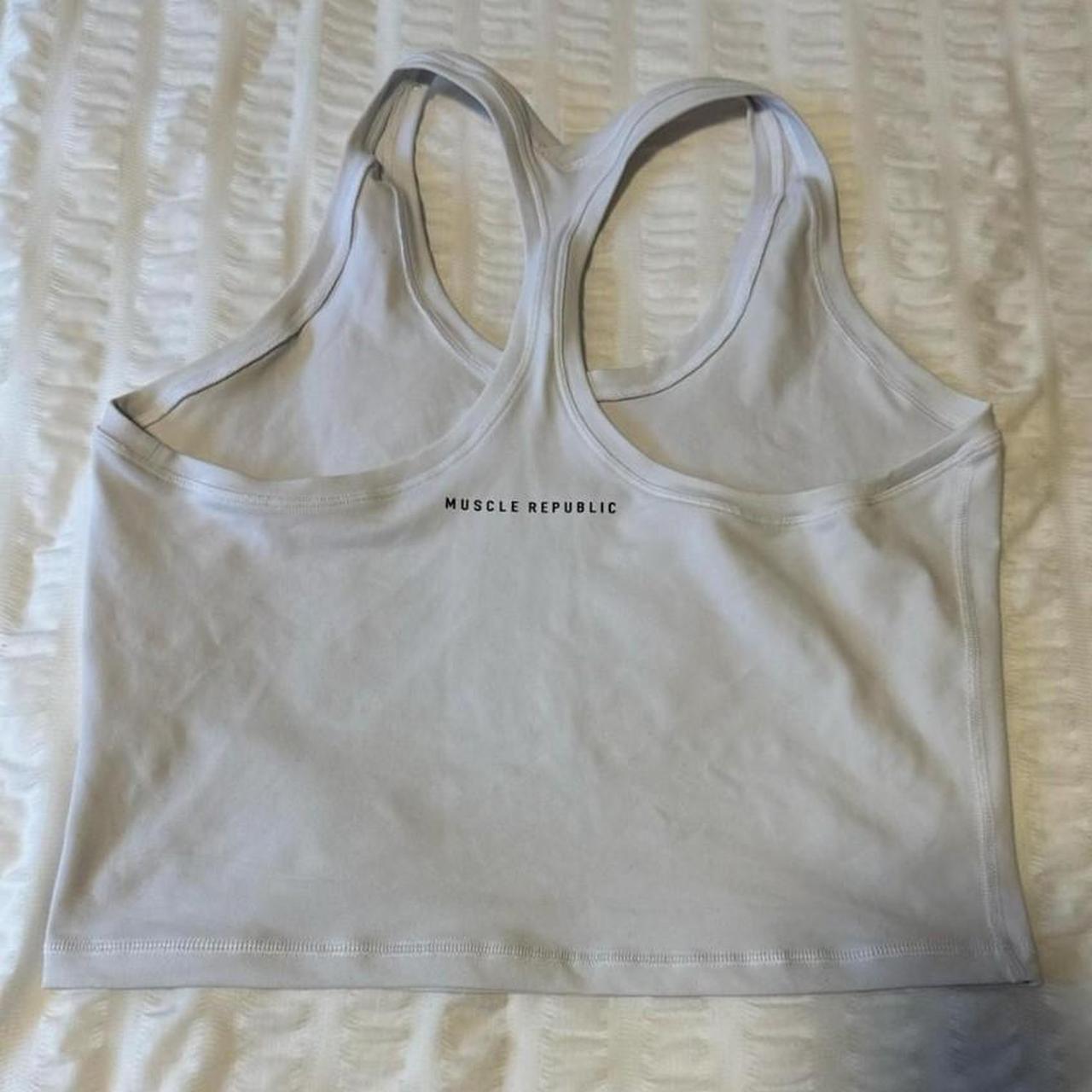 Muscle Republic - Luxe Midriff Tank - White • Size... | Depop
