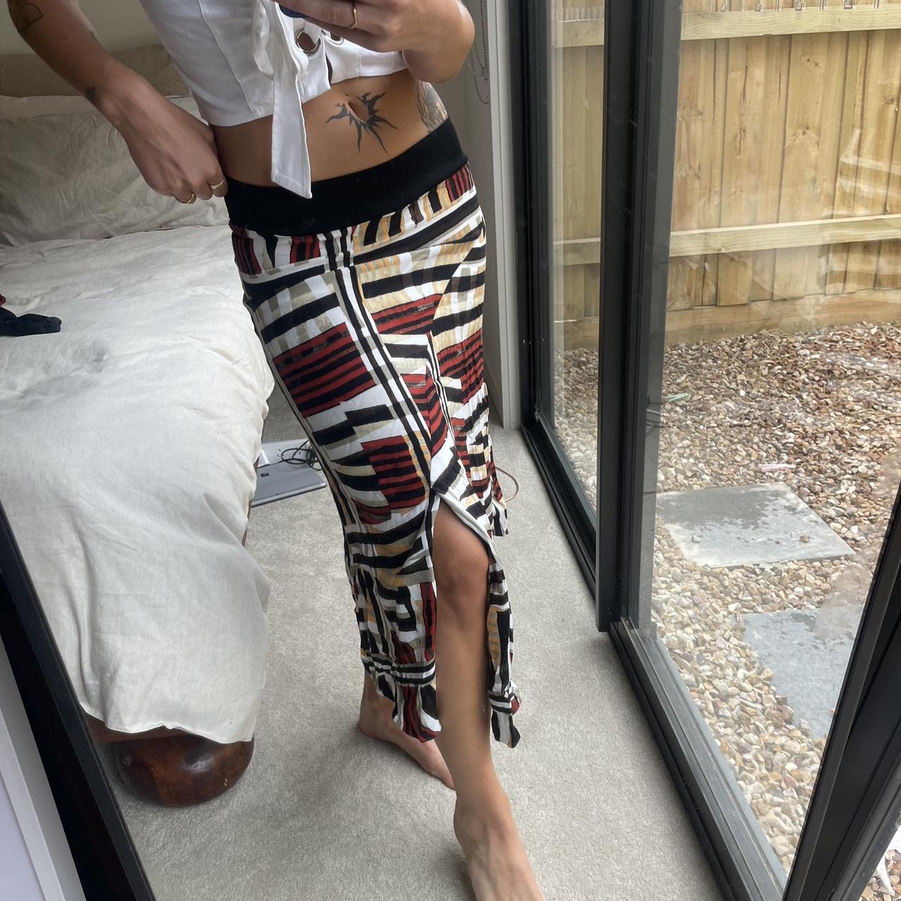 Incredible vintage Saba Asymmetrical pattern low... - Depop