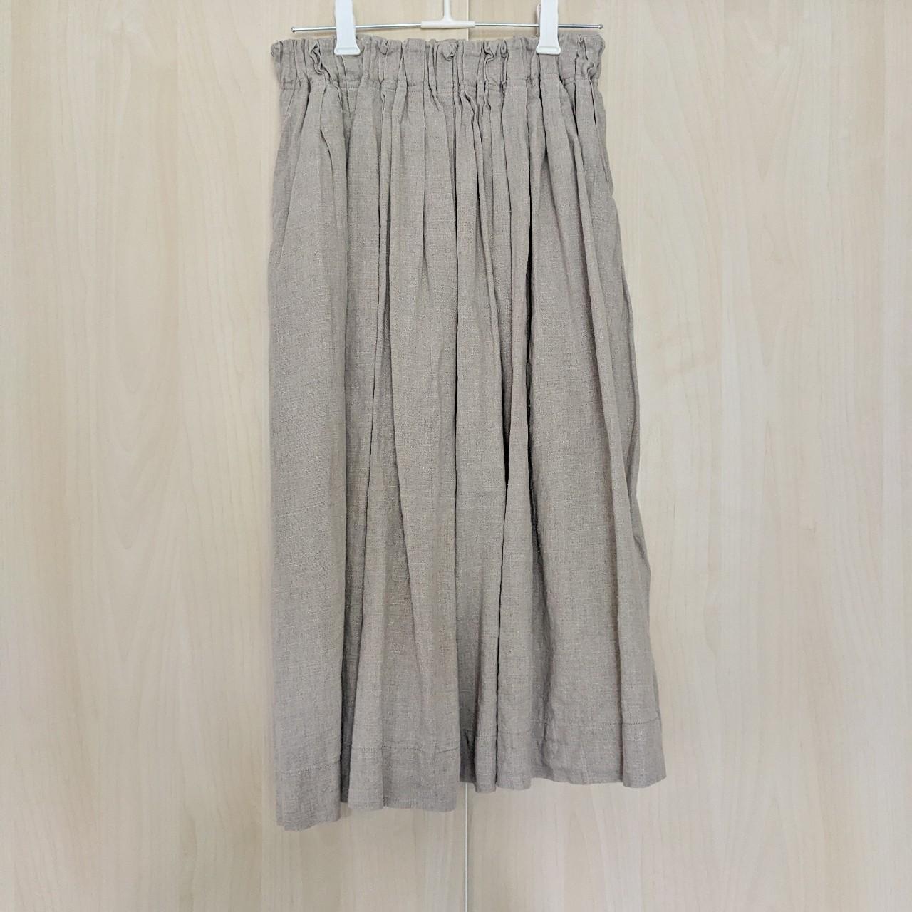 Not Perfect Linen Midi Skirt in... - Depop