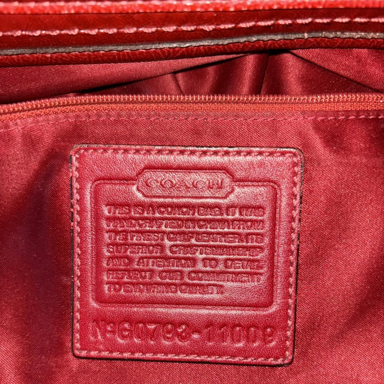 Vintage Coach Ergo Rich RED PATENT LEATHER LG HOBO... - Depop