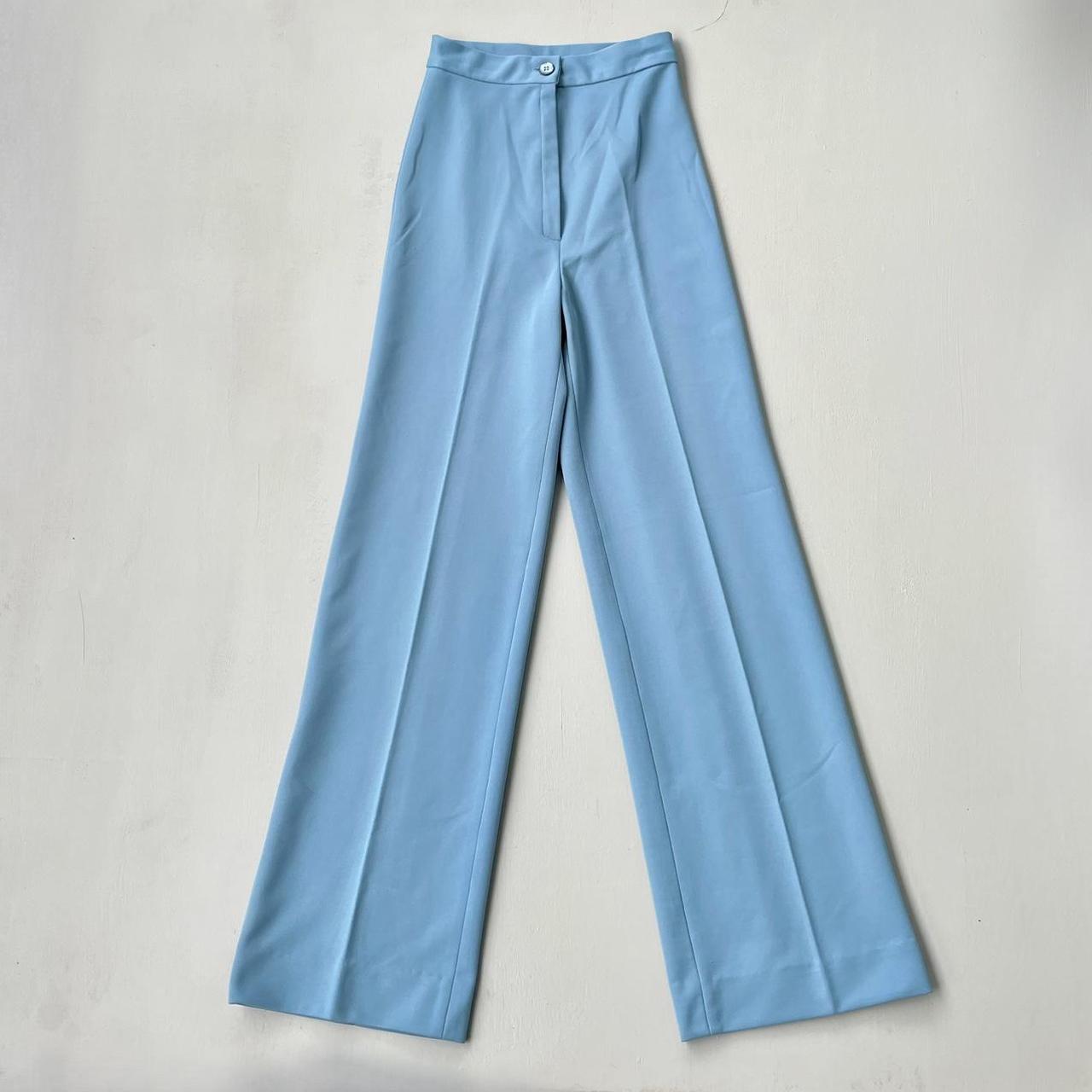 American Vintage Women's Blue Trousers | Depop