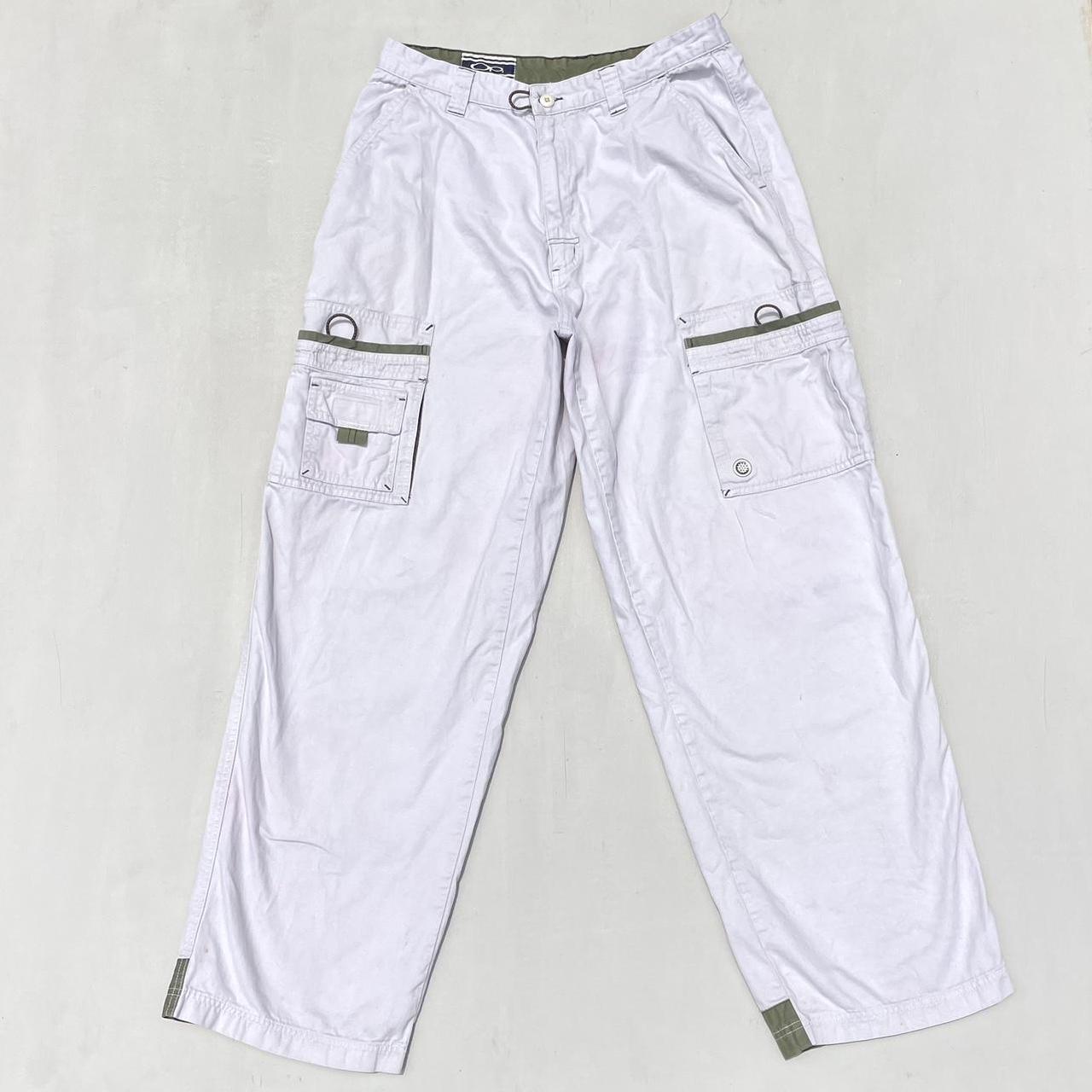 Ocean Pacific Men's Cream and Khaki Trousers | Depop