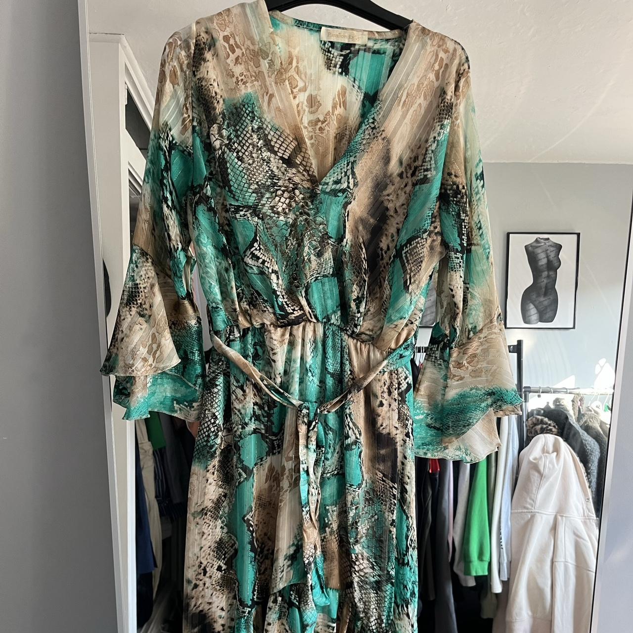 Snake skin tie midi / long dress Worn once Would... - Depop