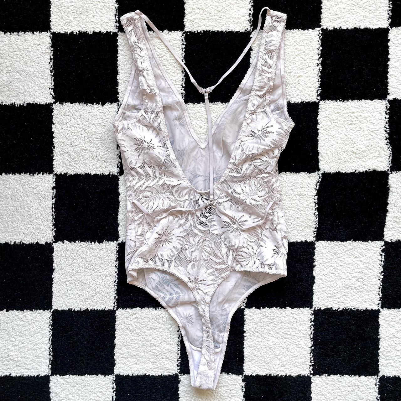 Victorias Secret Womens White Bodysuit Depop
