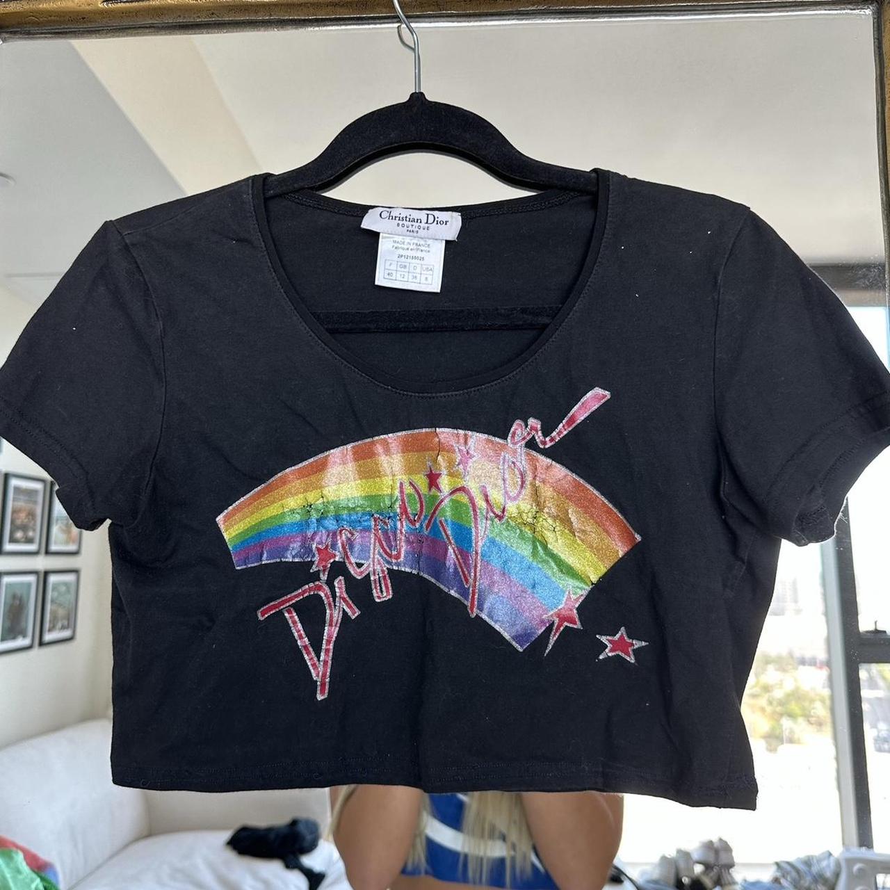 Authentic Dior t shirt Disco Dior Cropped baby tee - Depop