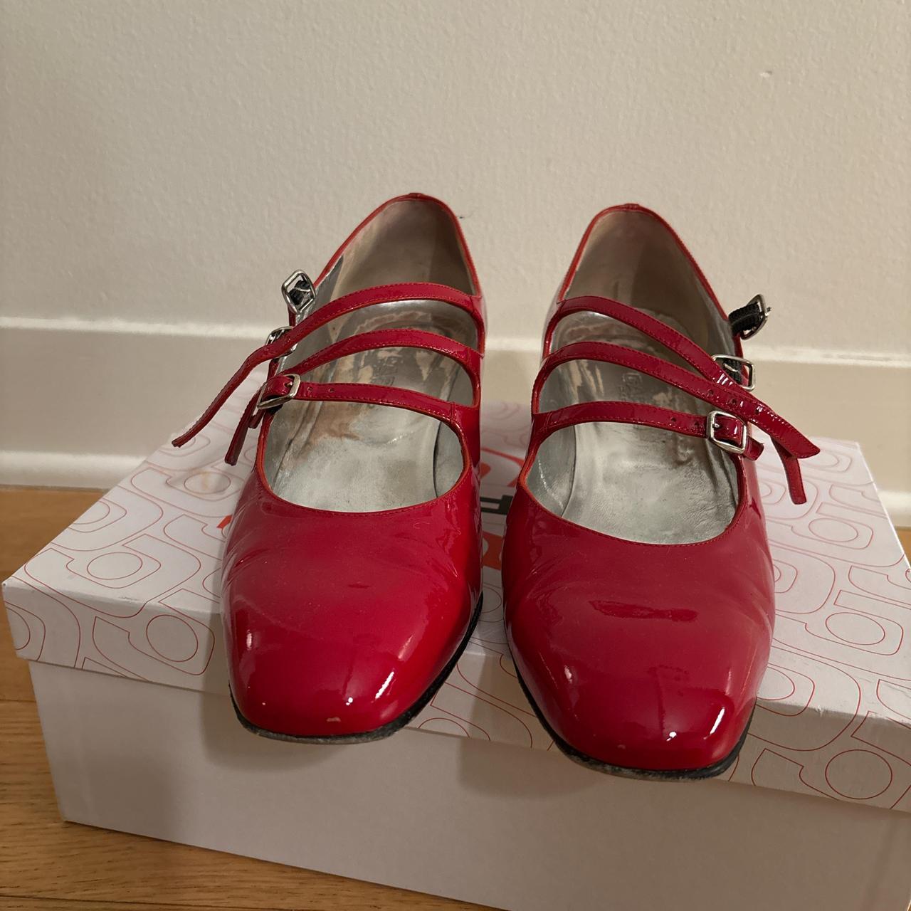 Carel kina Red patent leather Mary Jane heels with... | Depop