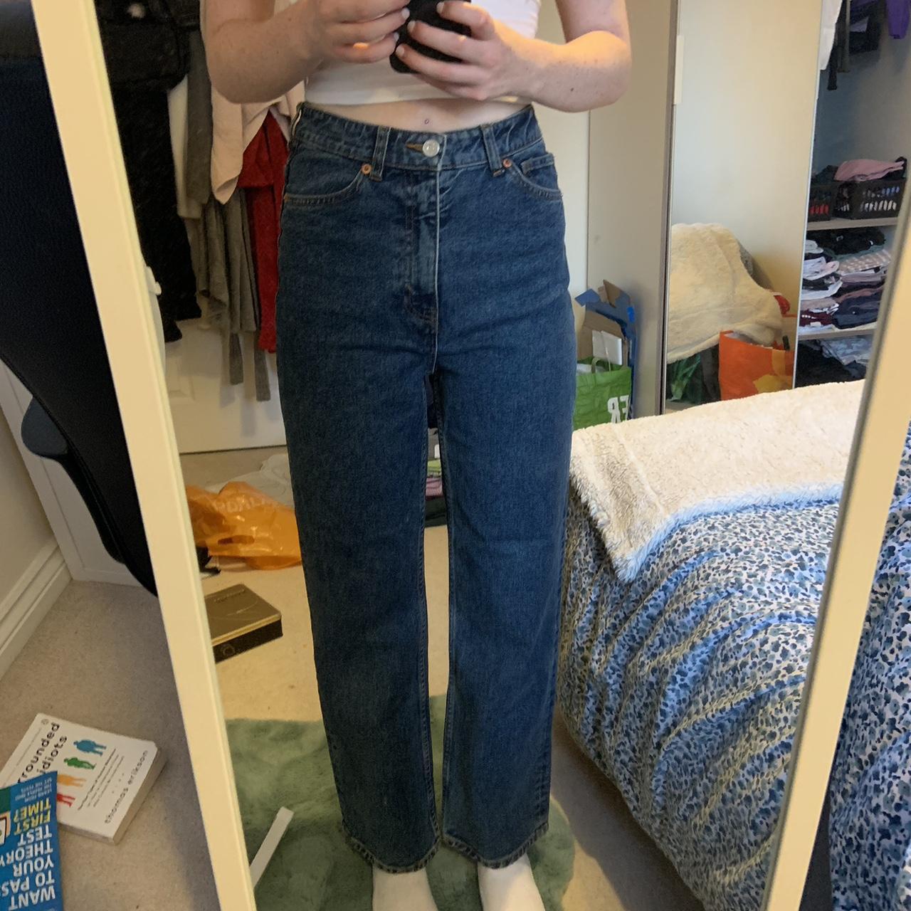 Dark blue Monki jeans, so comfy I just never wear... - Depop