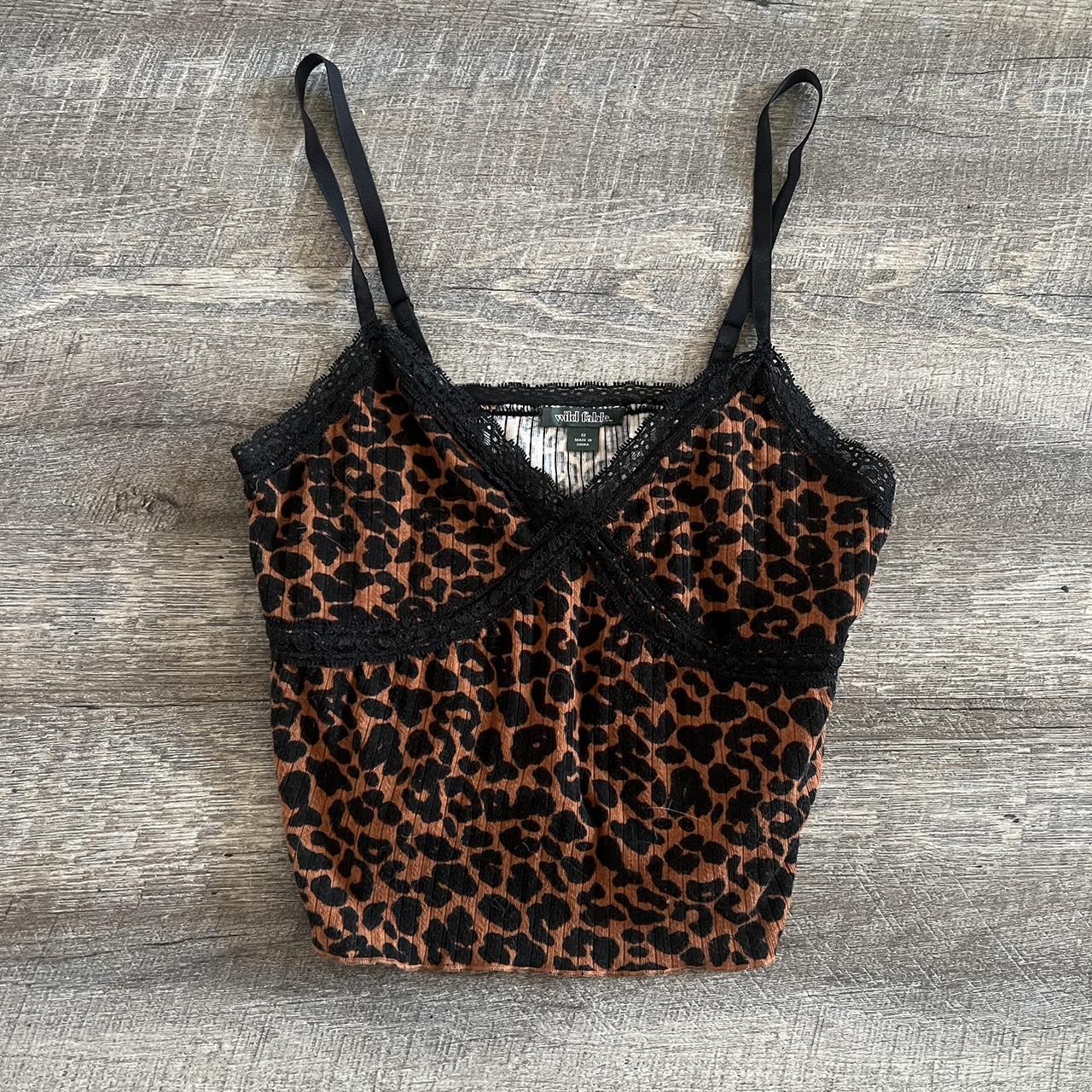 Cheetah Tank Top 🐆💕 lightly worn from wild fable - Depop