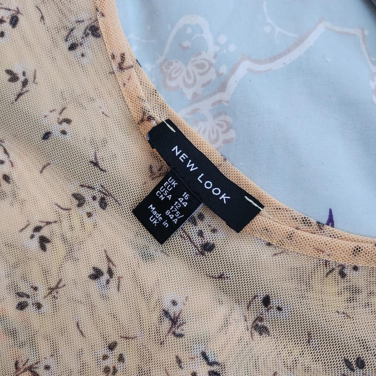 NEW LOOK YELLOW MESH TOP size UK 16 (i'm usually a... - Depop