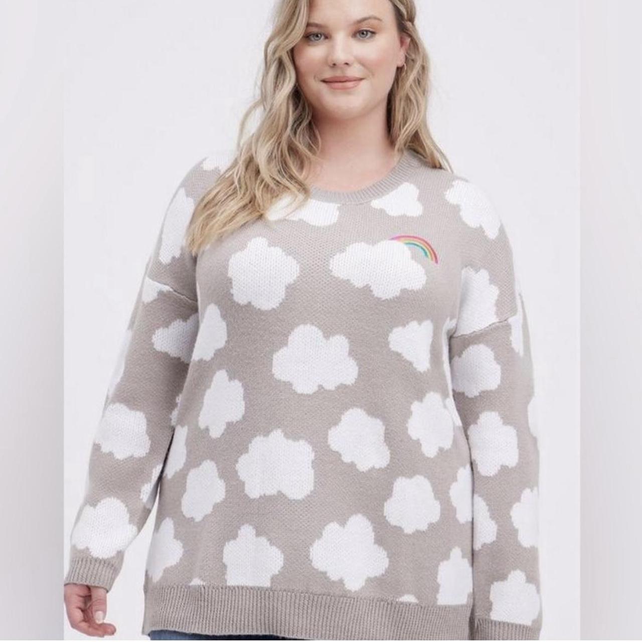 Torrid Rainbow Cloud Pullover Drop Shoulder Tunic... - Depop