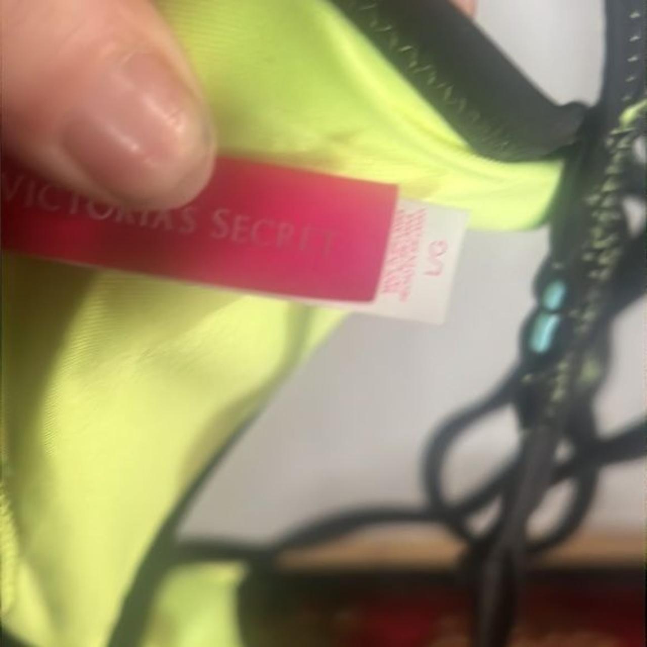 VIctoria's Secret lime green triangle swim top In... - Depop
