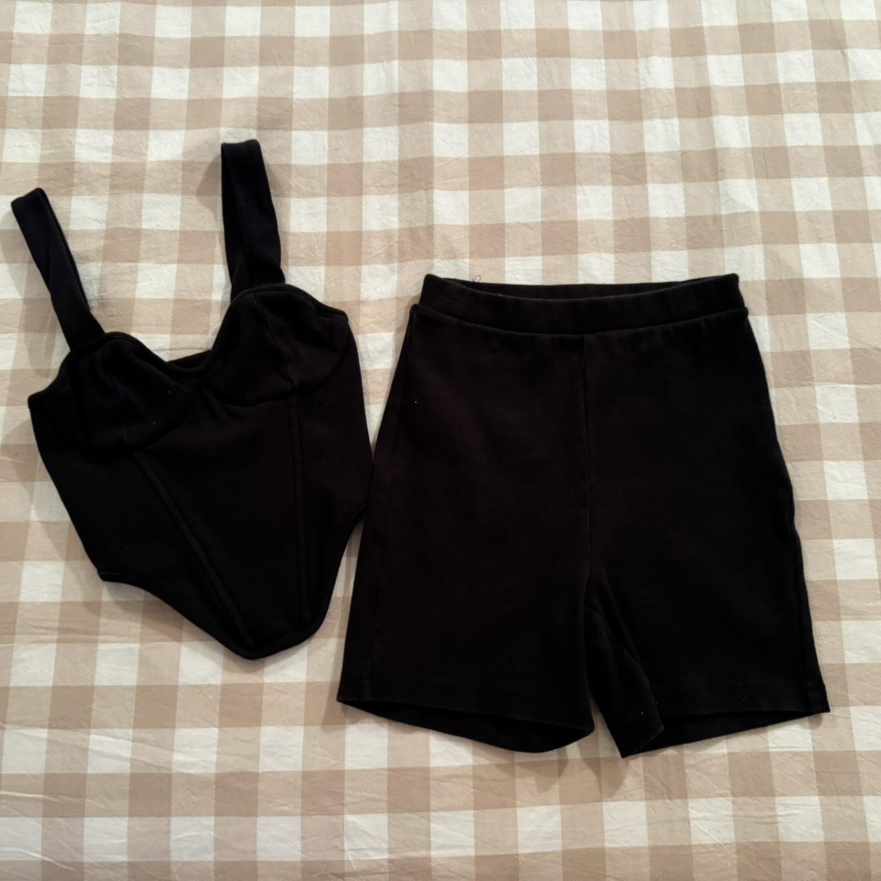 Cotton corset + bike short set Size 6/8 - Depop