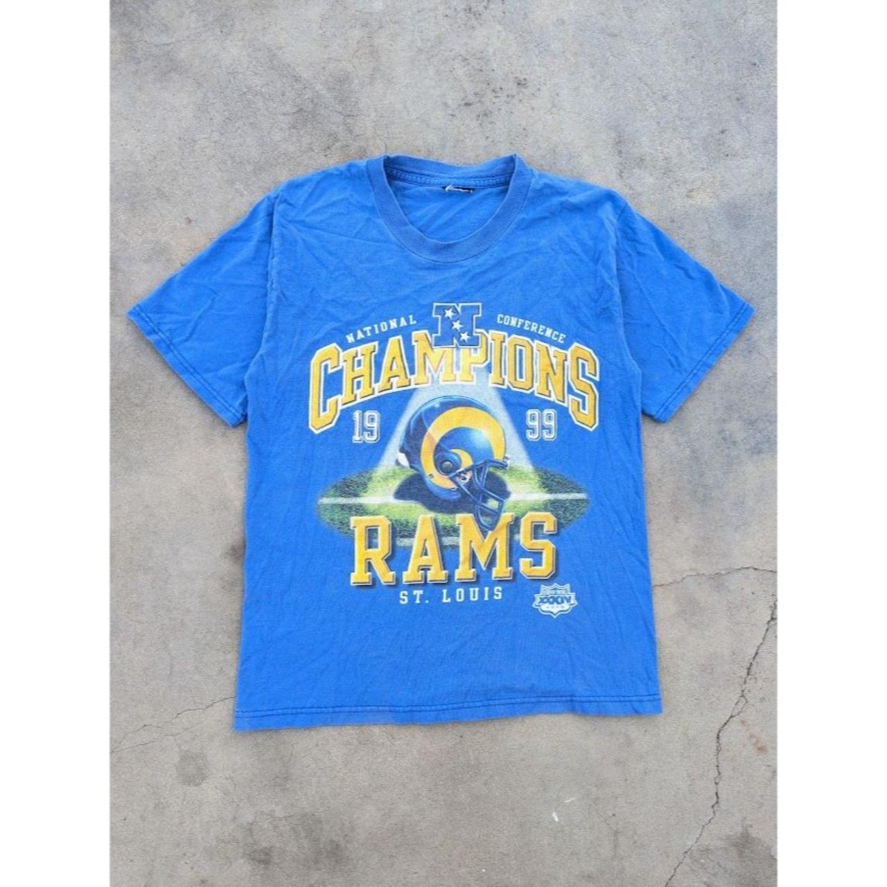 Vintage 1999 St. Louis Rams T Shirt Size S National... - Depop