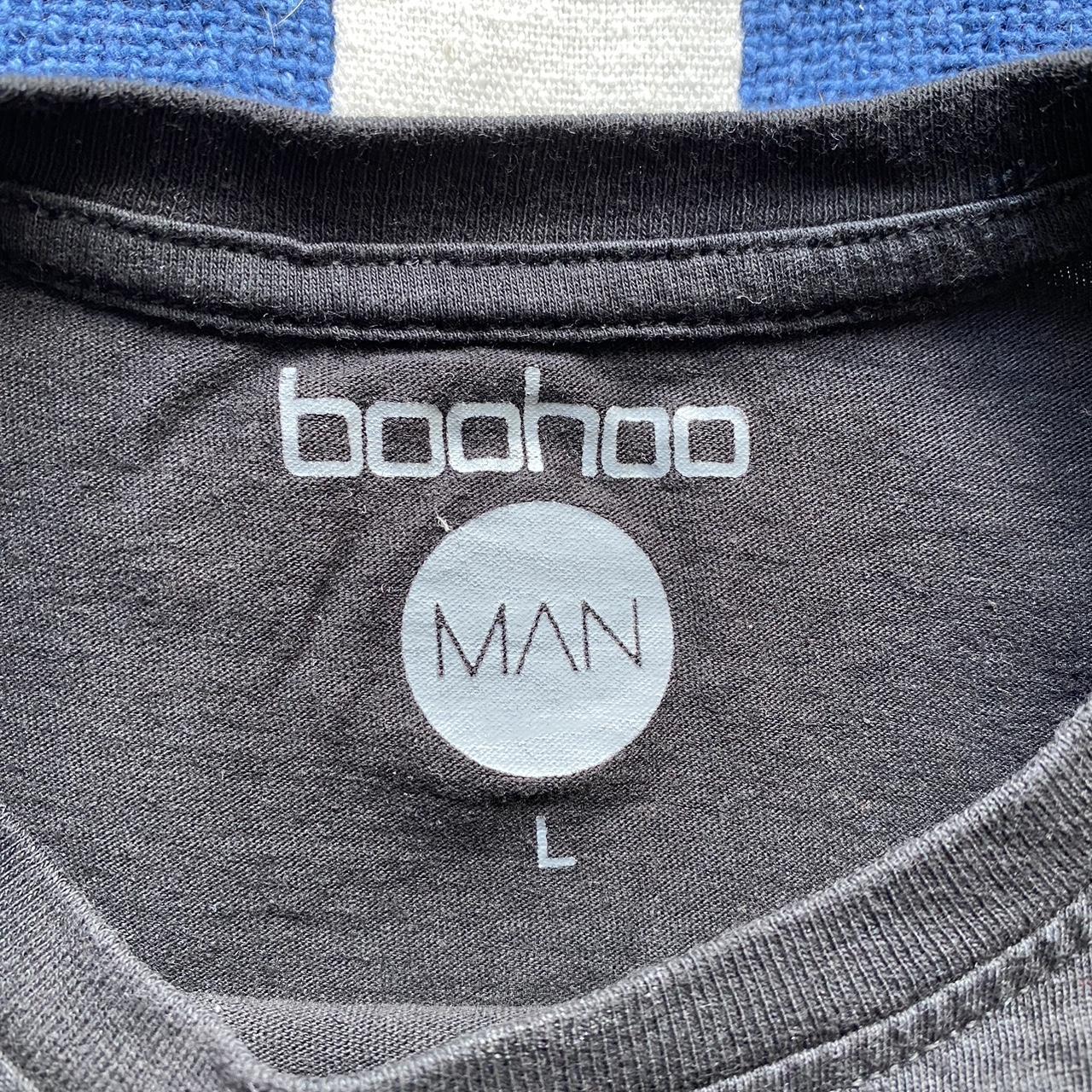 Boohoo man plain black Tshirt Says size L but more... - Depop
