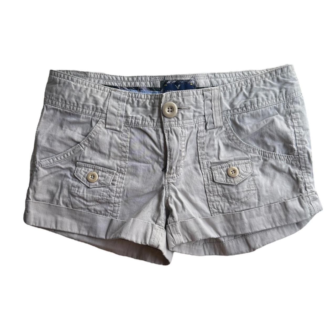 2000s y2k vintage american eagle mini cargo shorts... - Depop