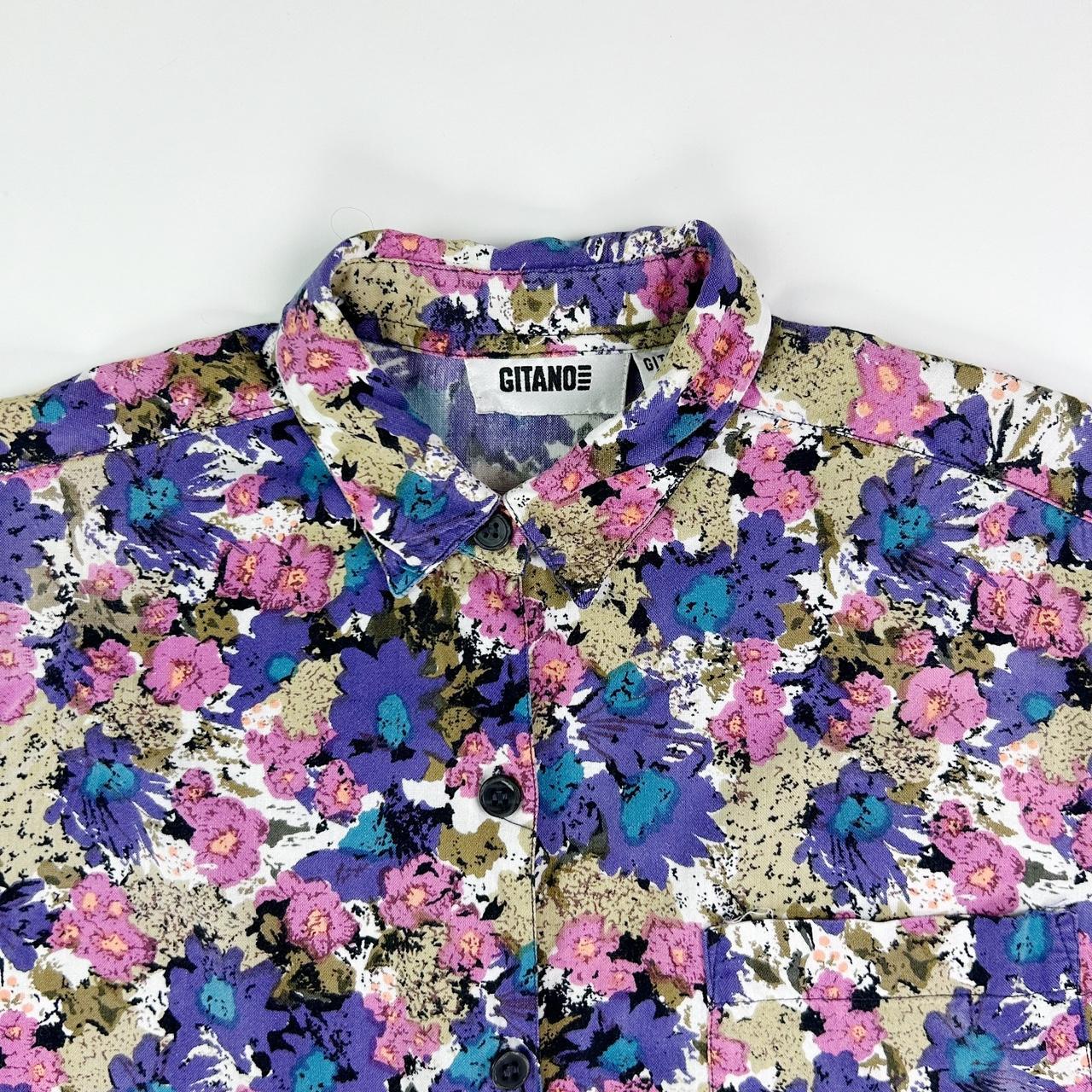 Gitano Vintage 80's floral button up Comfortable... - Depop