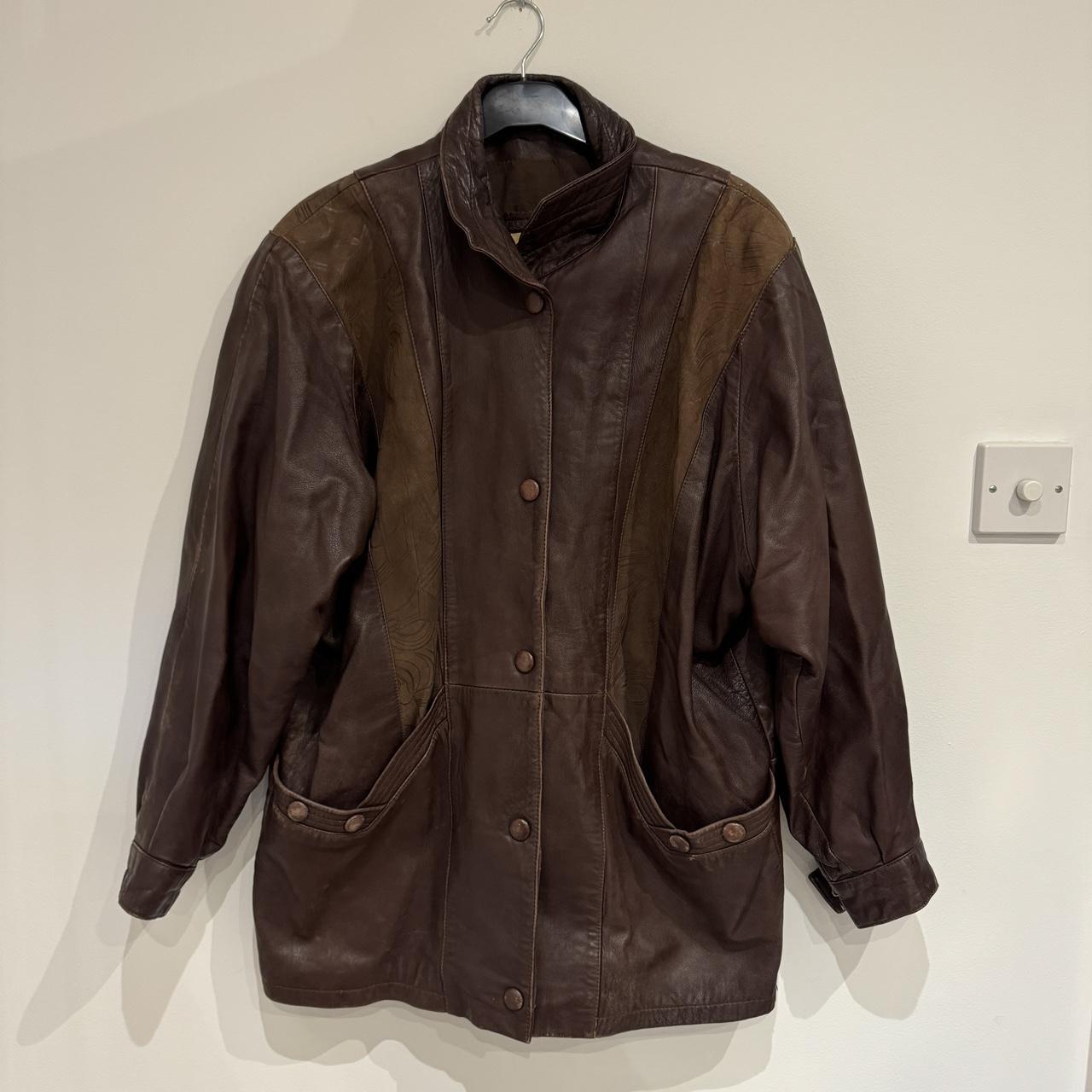 Genuine vintage SARDAR brown soft leather jacket in... - Depop