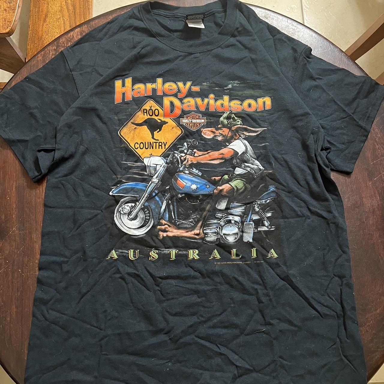 Vintage 1990s Harley Davidson Australian kangaroo... - Depop