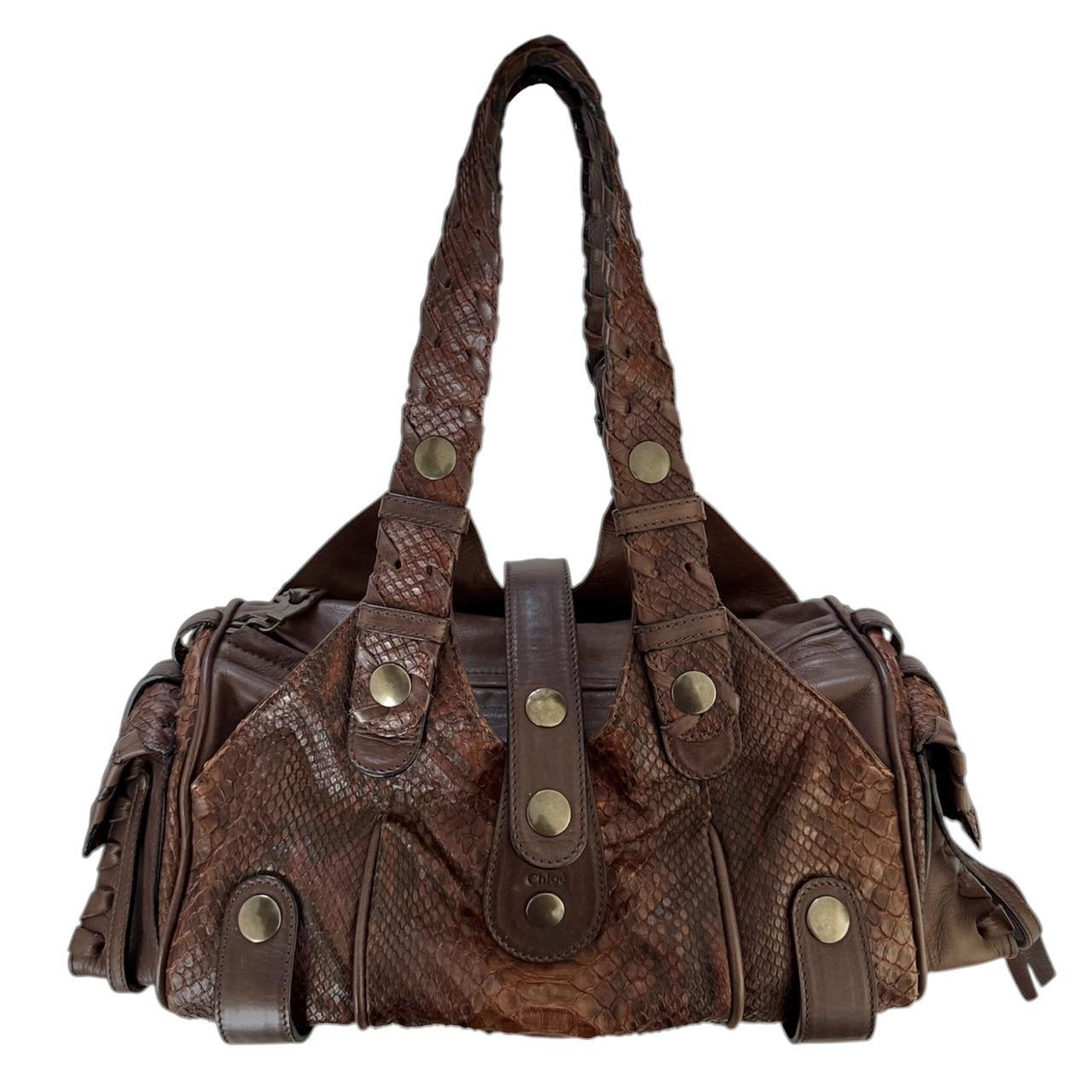 Chloé python embossed leather Silverado handbag.... | Depop