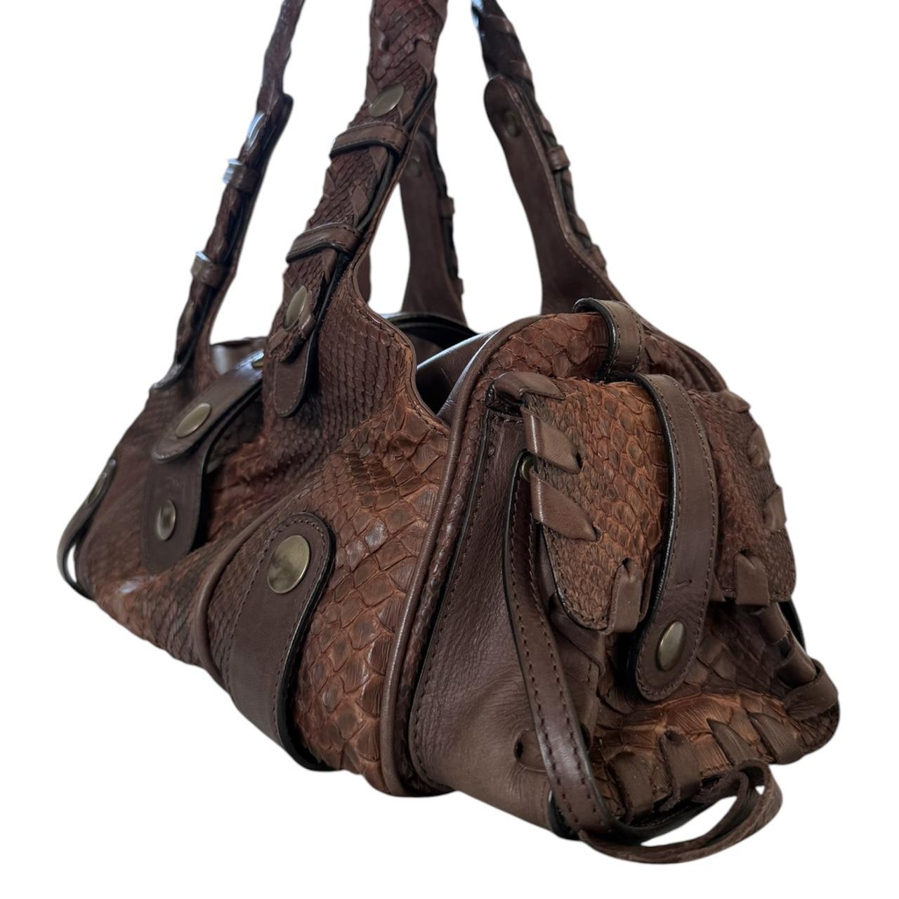 Chloé python embossed leather Silverado handbag.... | Depop