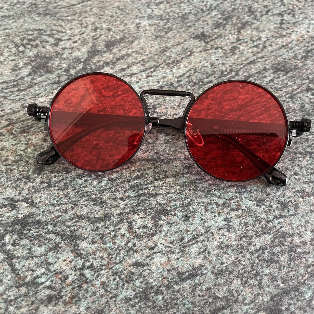 Preloved sunnies with red lenses. - Depop