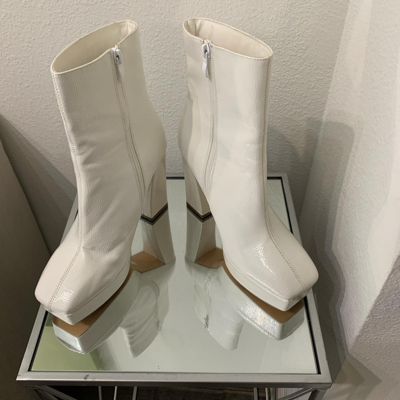 White Platform Boots Size: 8.5 Condition: Good &... - Depop