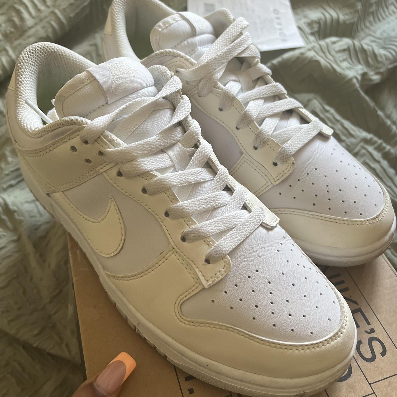 nike dunks- white sail/cream real dunks , can... - Depop