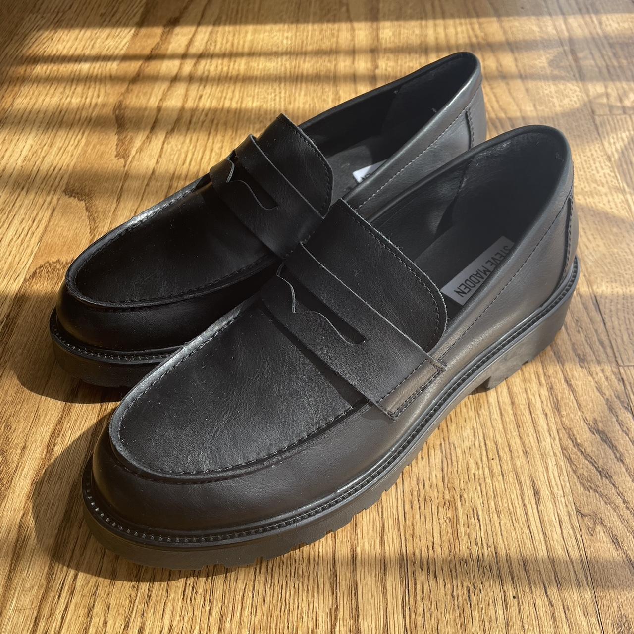 Steve Madden Women's Black Loafers | Depop