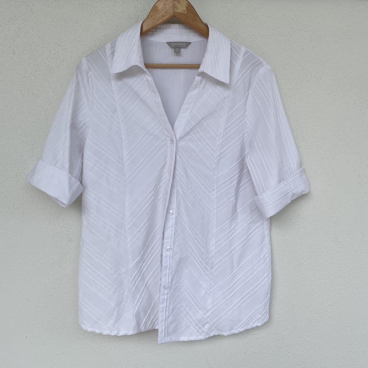 Suzannegrae white blouse Size 12 🤍 Preloved &... - Depop