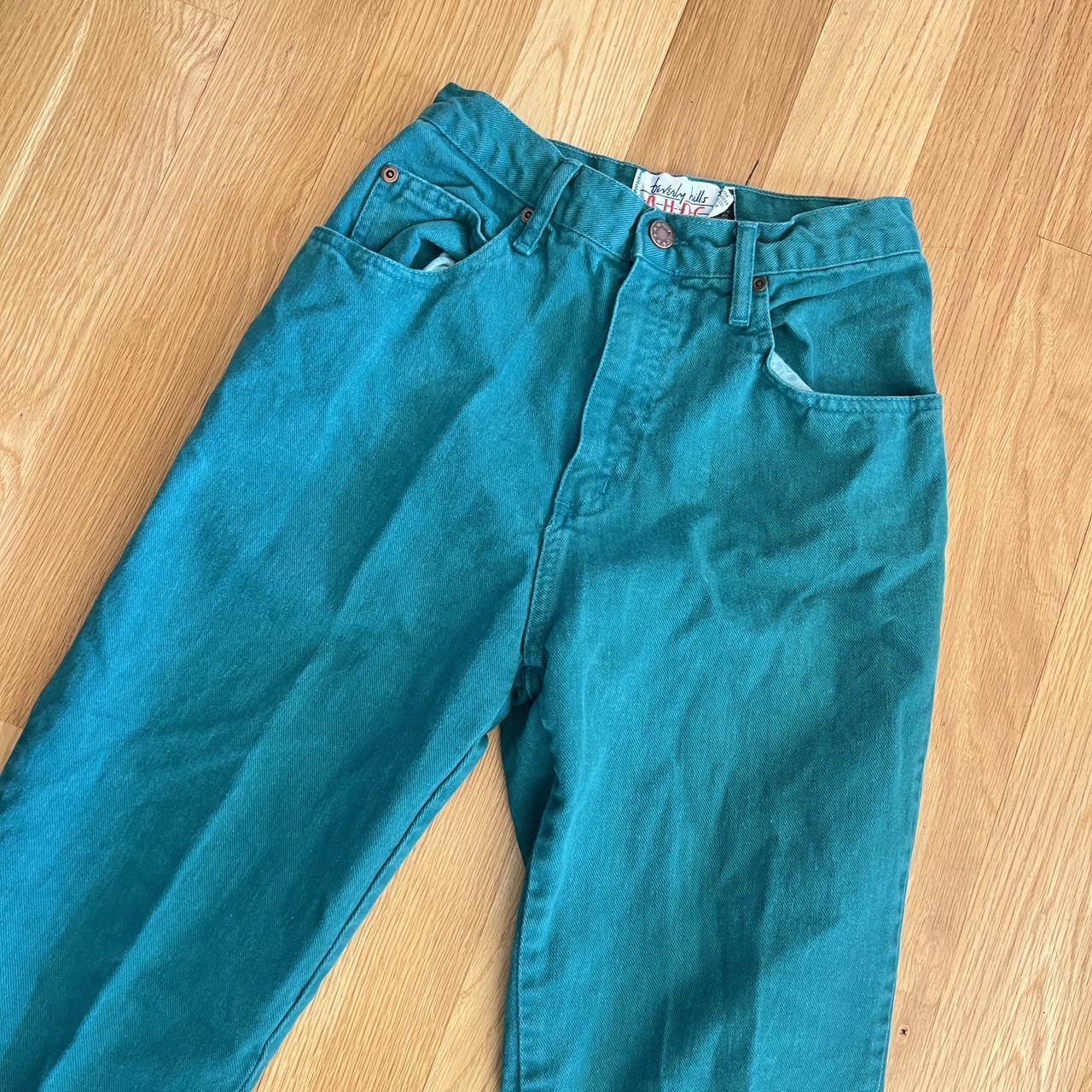 Vintage 80s/90s teal denim My moms fave pants from... - Depop