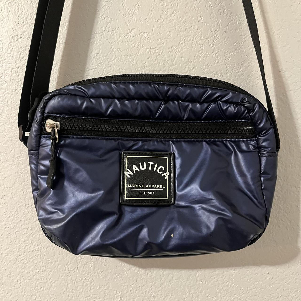 Nautica shiny navy blue crossbody bag #NauticaBag... - Depop