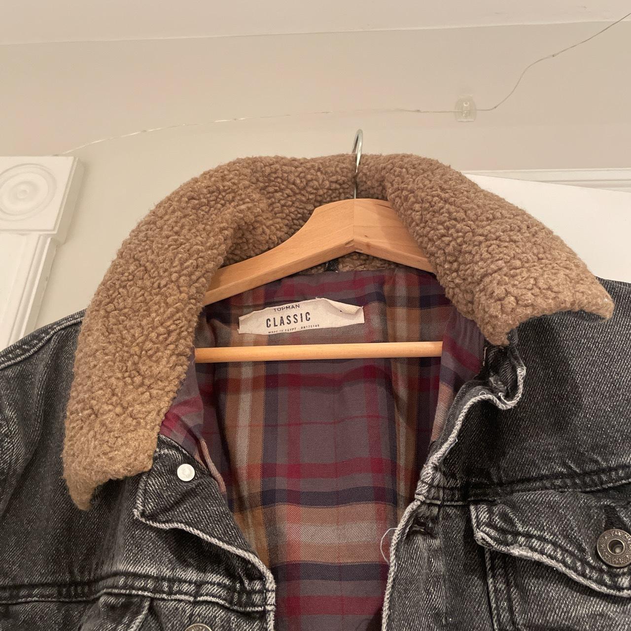 Topshop Men's Grey and Brown Jacket | Depop