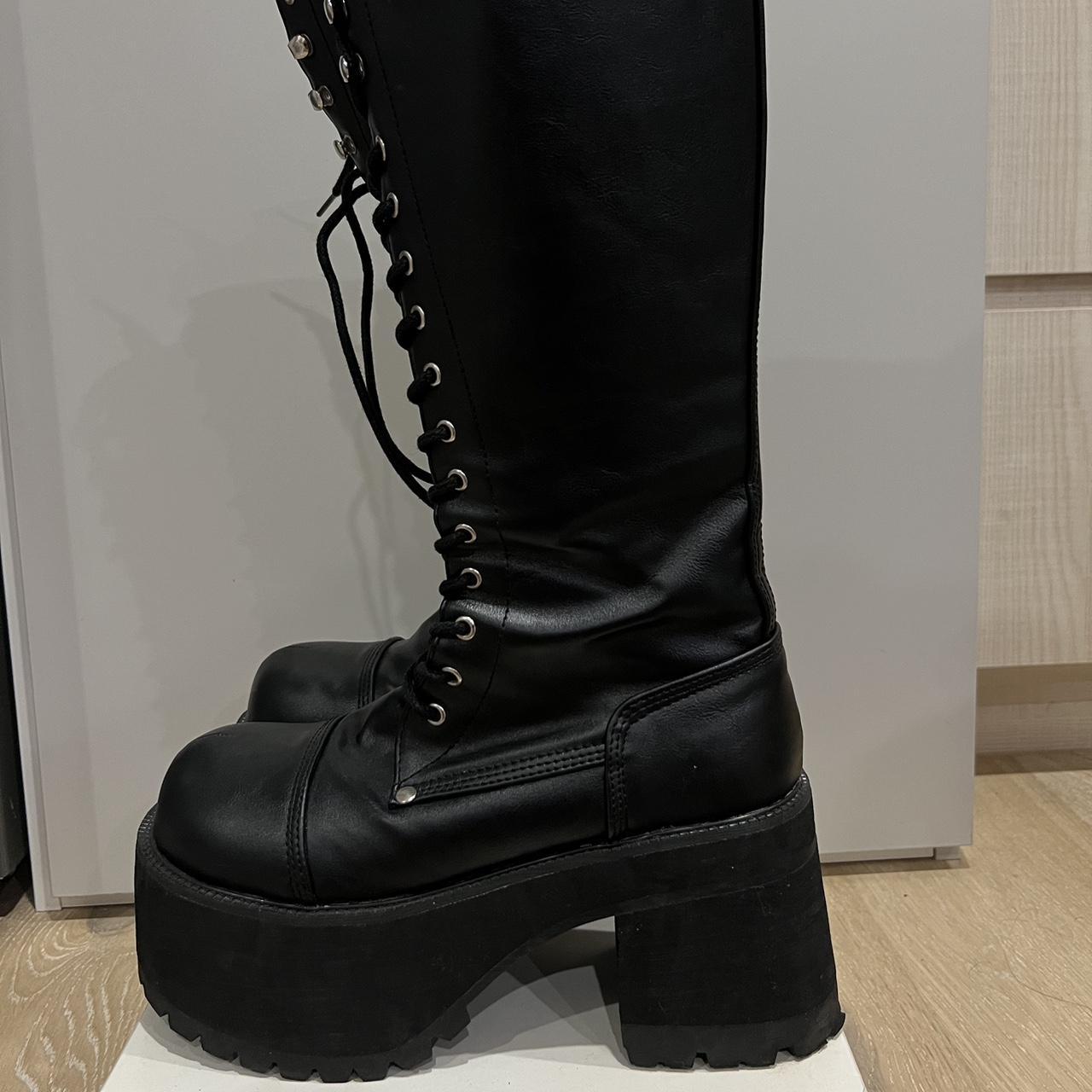 Black Demonia ranger boots W: US9 Selling to... - Depop