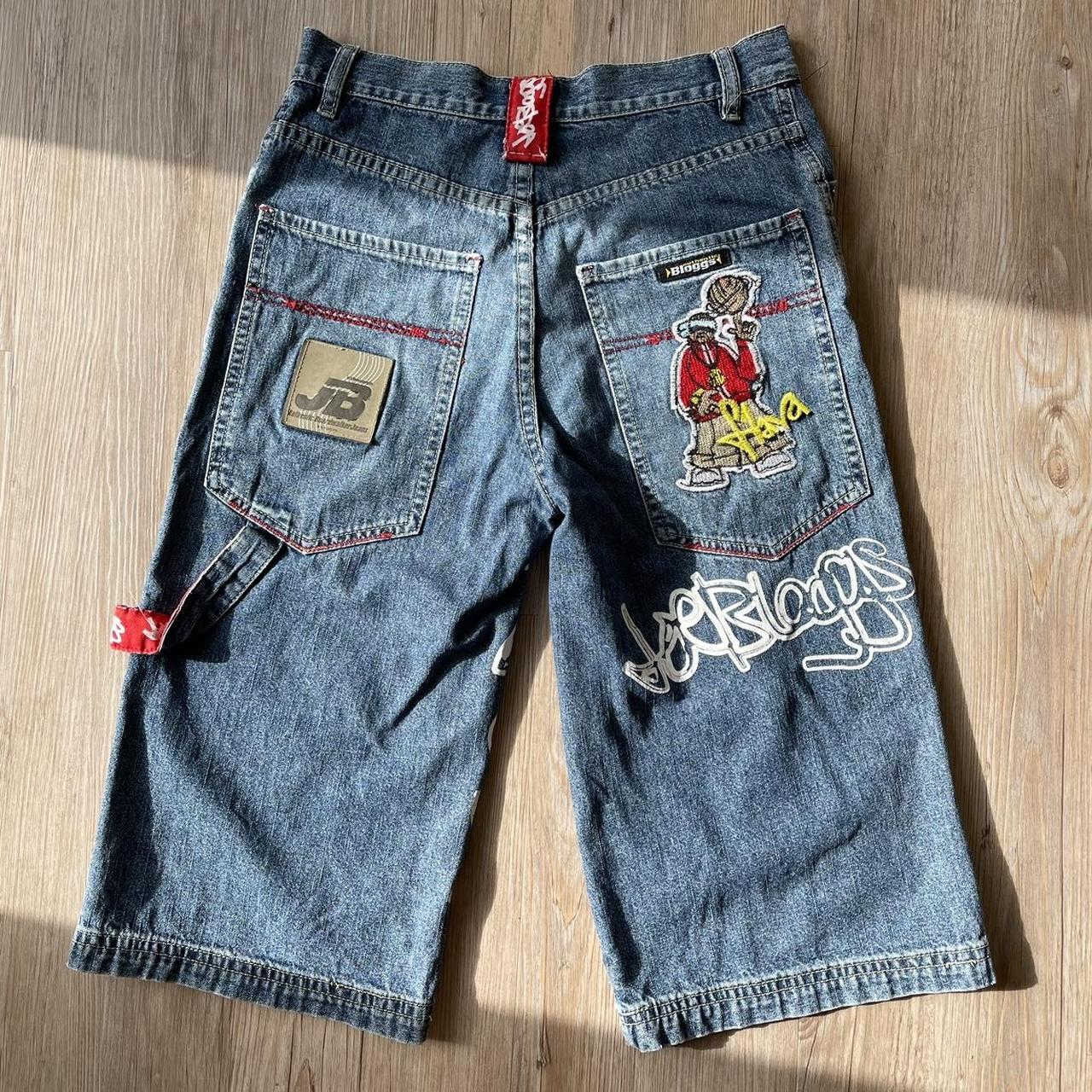 90s vintage rare Joe Bloggs skater shorts • blue... - Depop