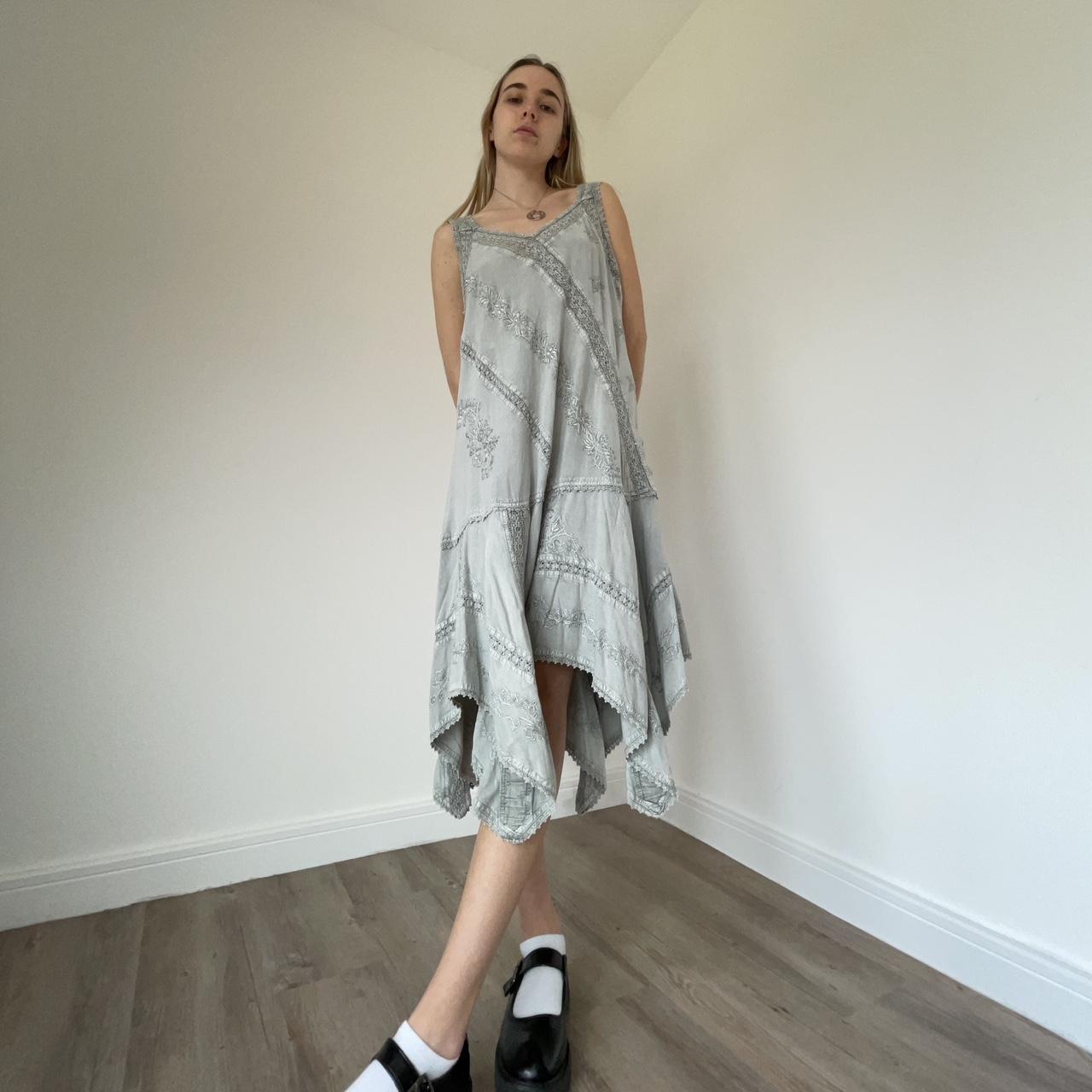 long regency Coline midi dress • grey • drop waist... - Depop
