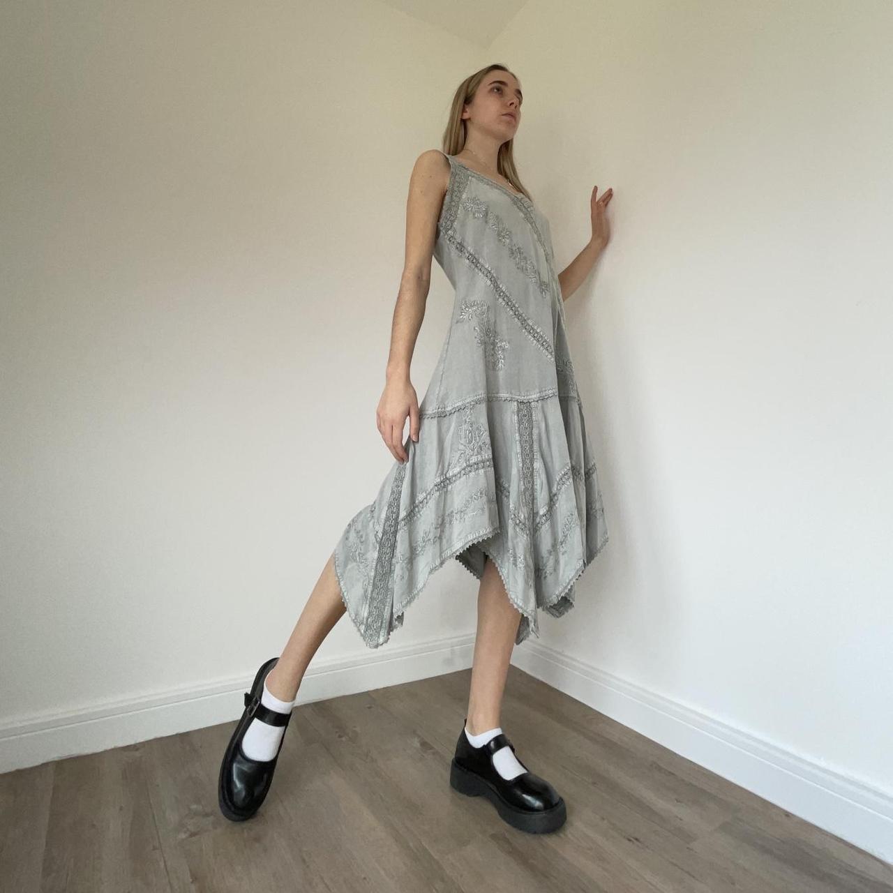 long regency Coline midi dress • grey • drop waist... - Depop