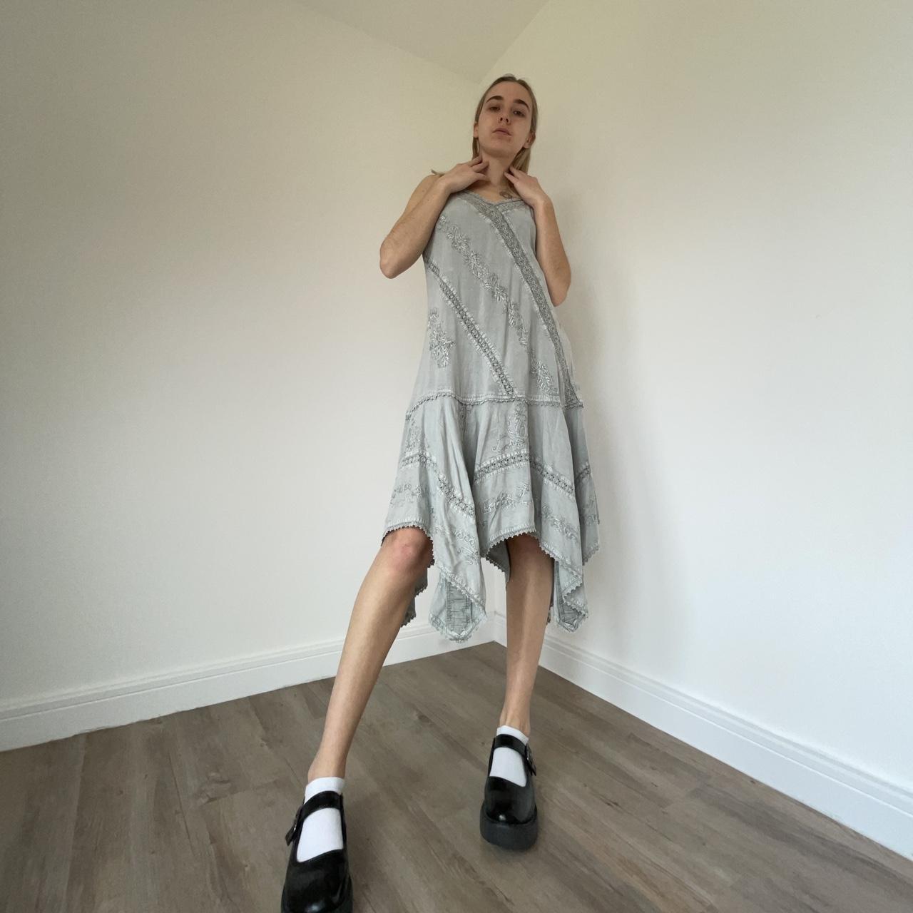 long regency Coline midi dress • grey • drop waist... - Depop