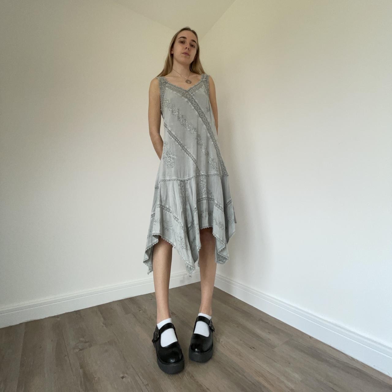 long regency Coline midi dress • grey • drop waist... - Depop