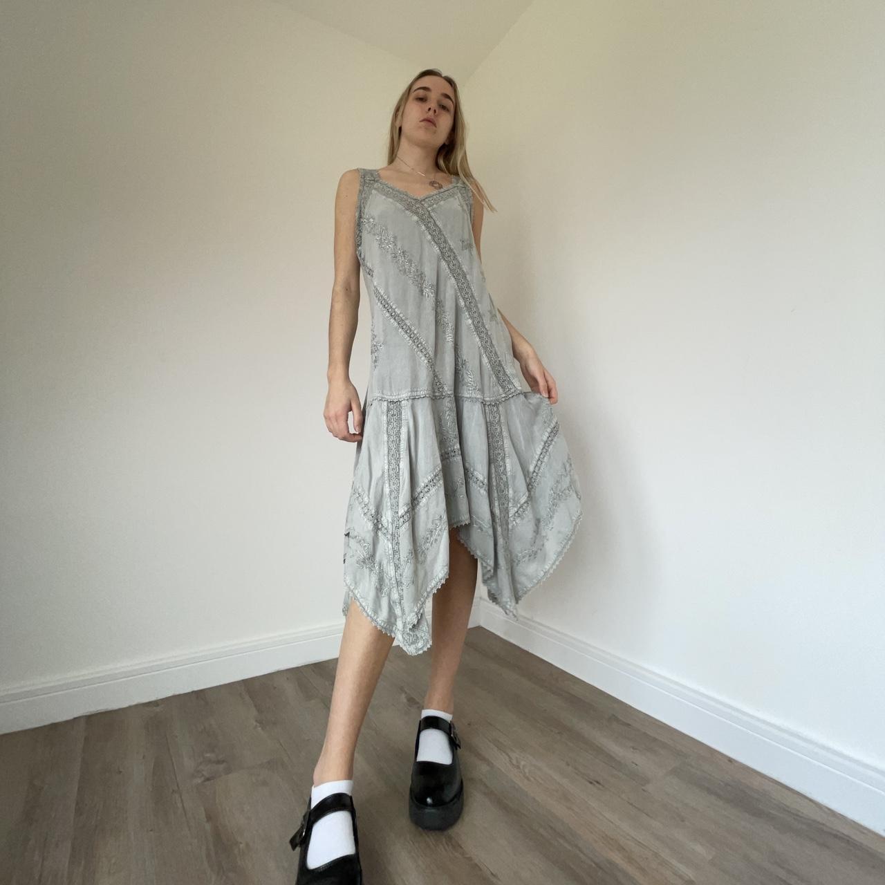 long regency Coline midi dress • grey • drop waist... - Depop