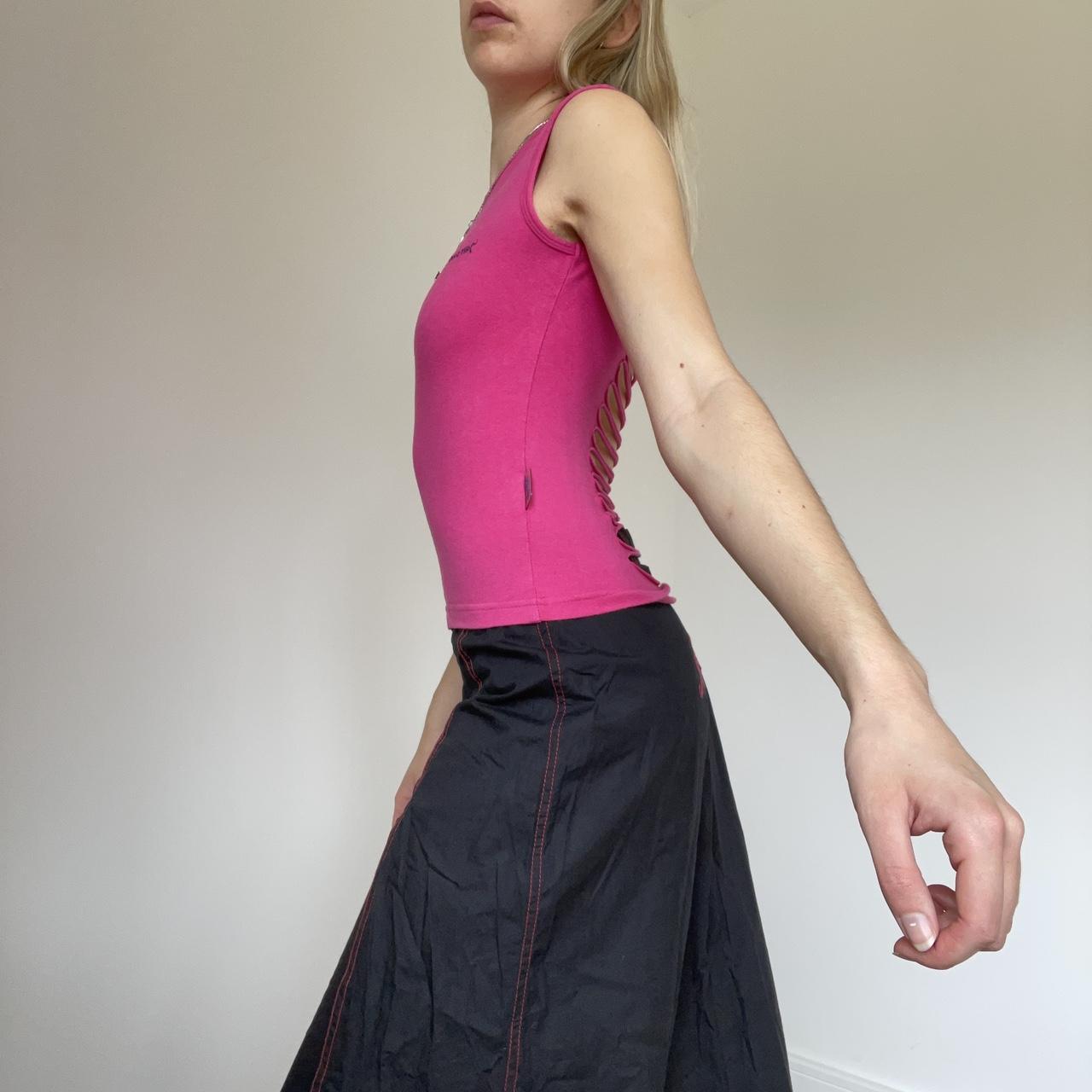 90s y2k vintage Punkyfish slash vest • bright pink... - Depop