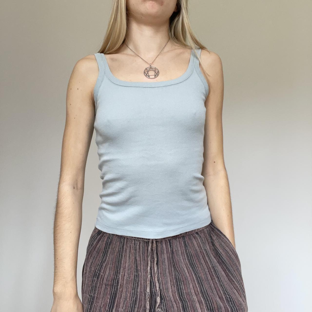 90s y2k GAP plain elephant grey vest • plain cami... - Depop